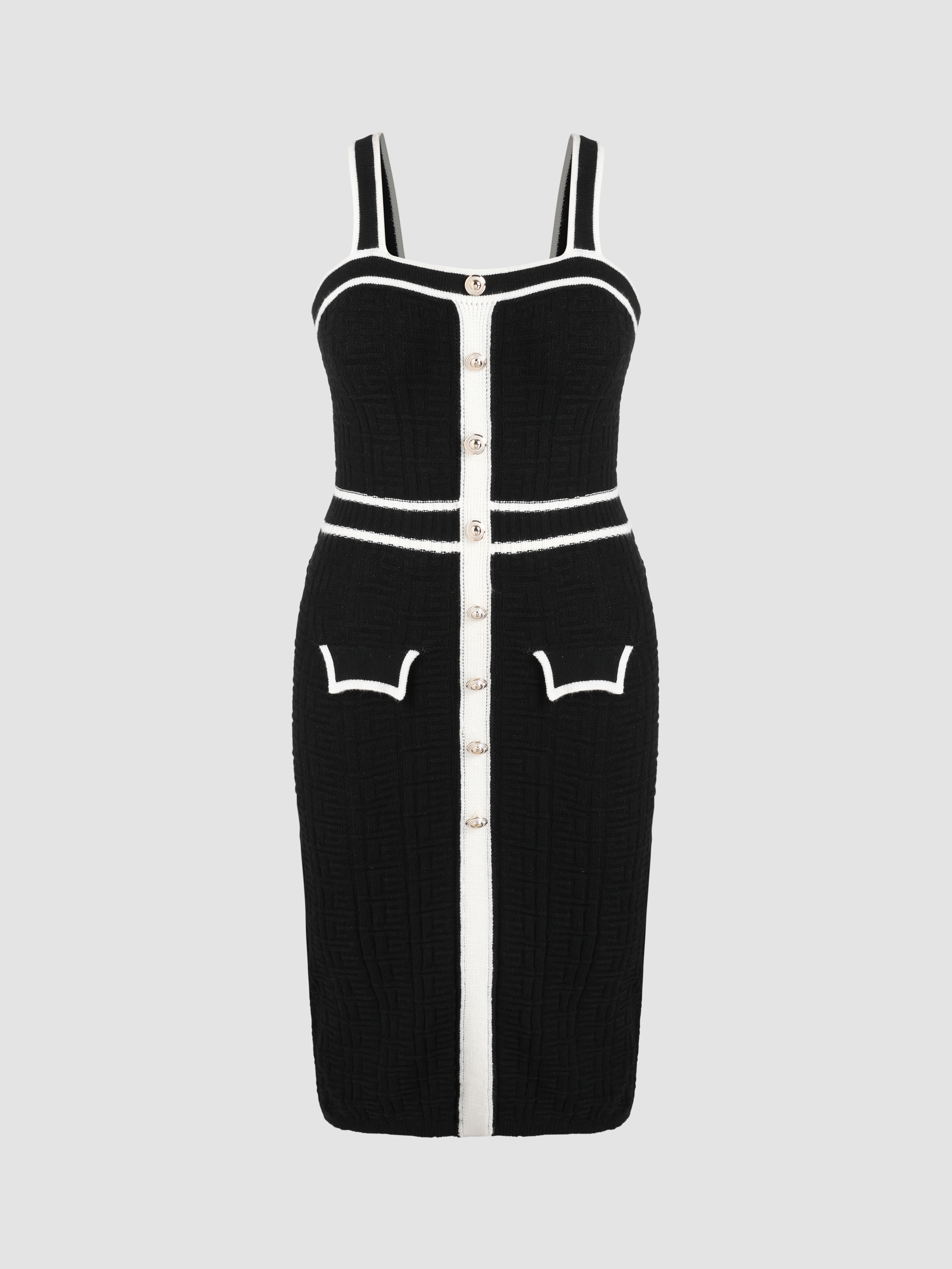 Knit Fabric Knit Scoop Neckline Midi Dress Curve And Plus For Date