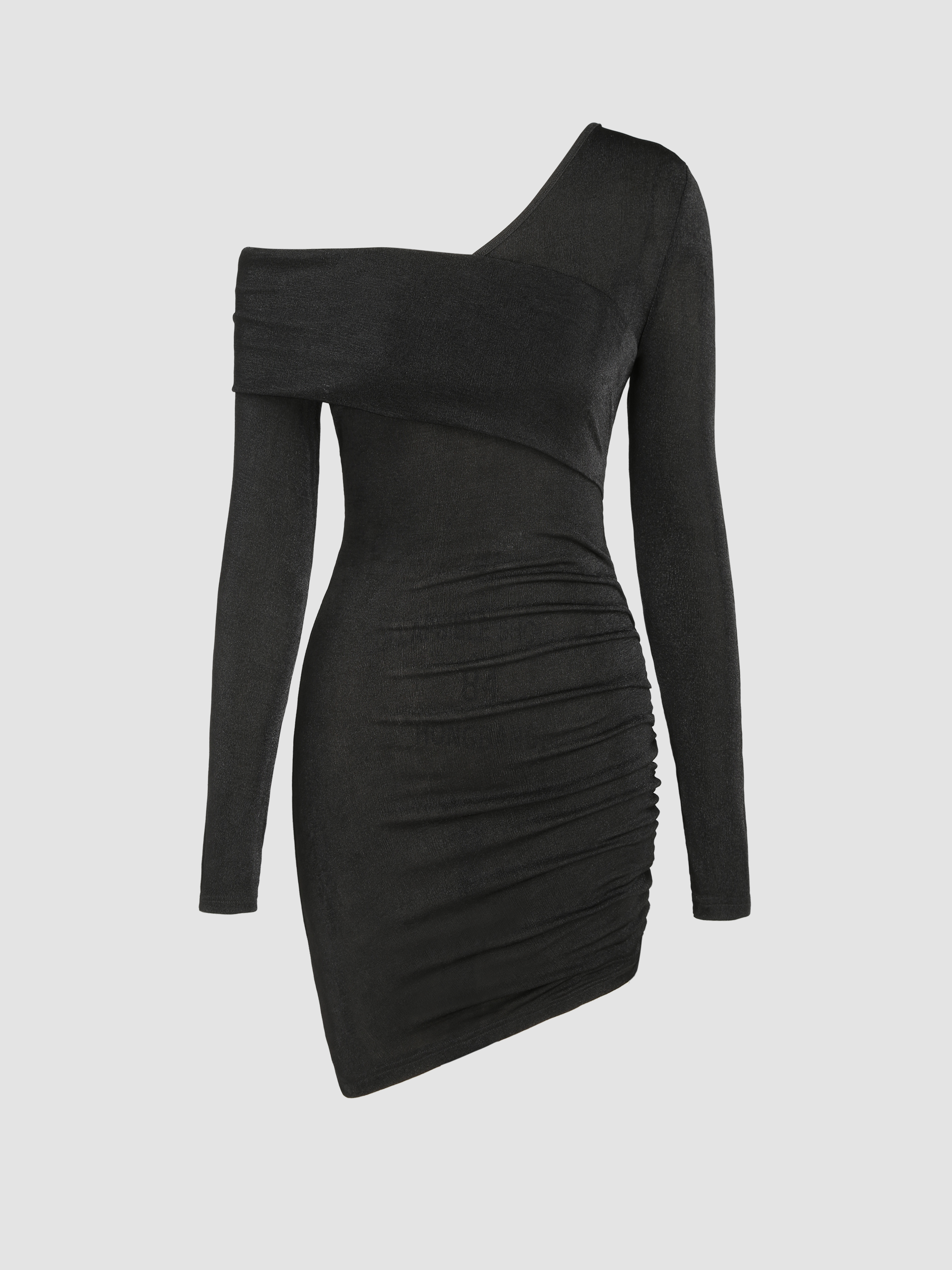 Solid Bodycon Ruched Mini Dress For Date Music Festival Live House