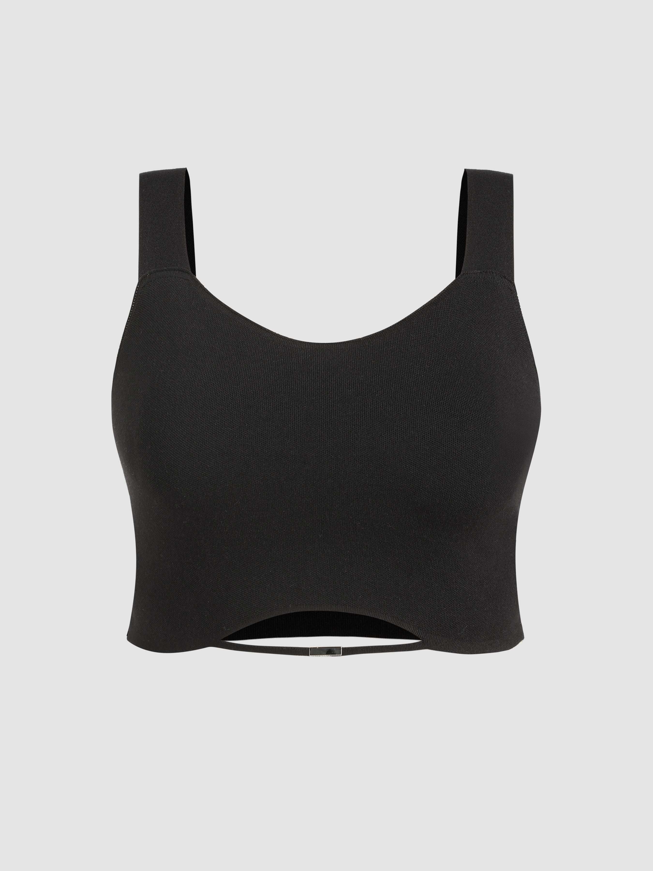 Curve & Plus Solid Knit Crop Tank Top - Cider