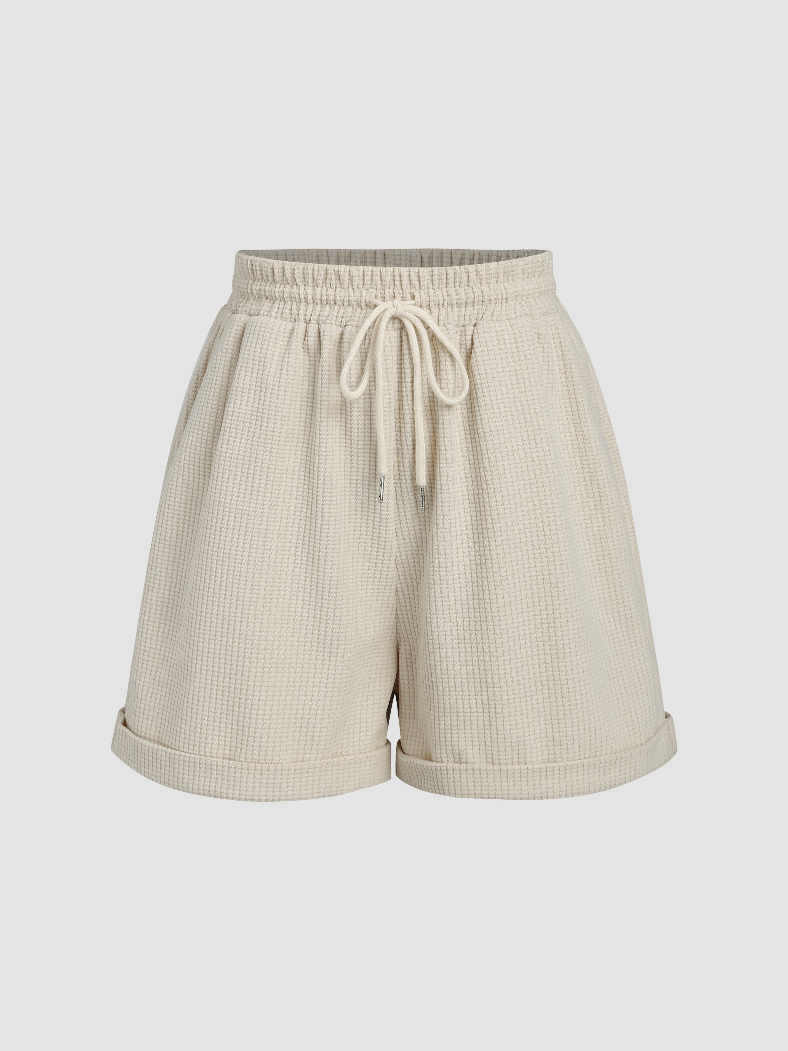 Solid Terry Drawstring Shorts - Cider