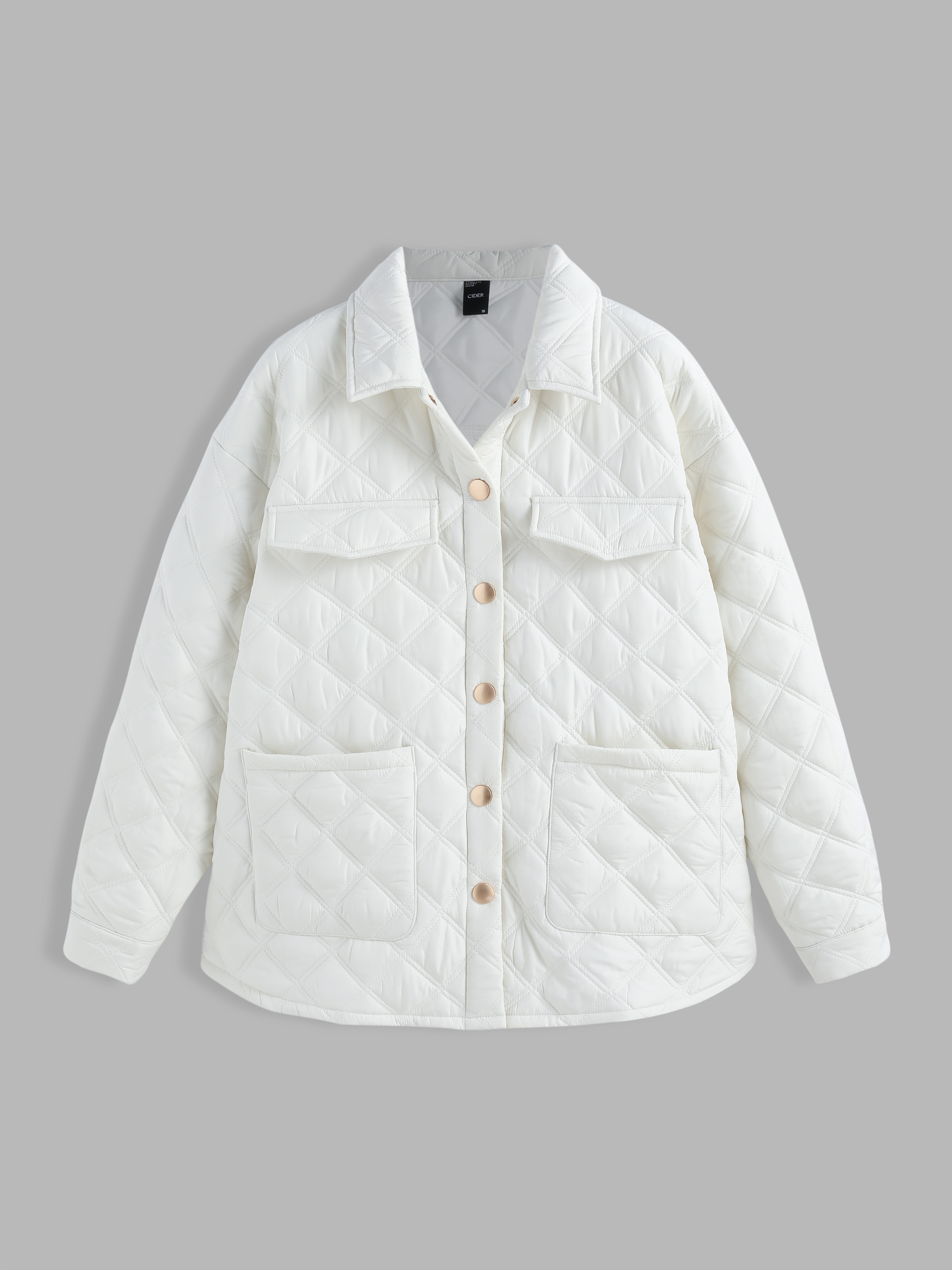 Woven Solid Button Up Jacket - Cider
