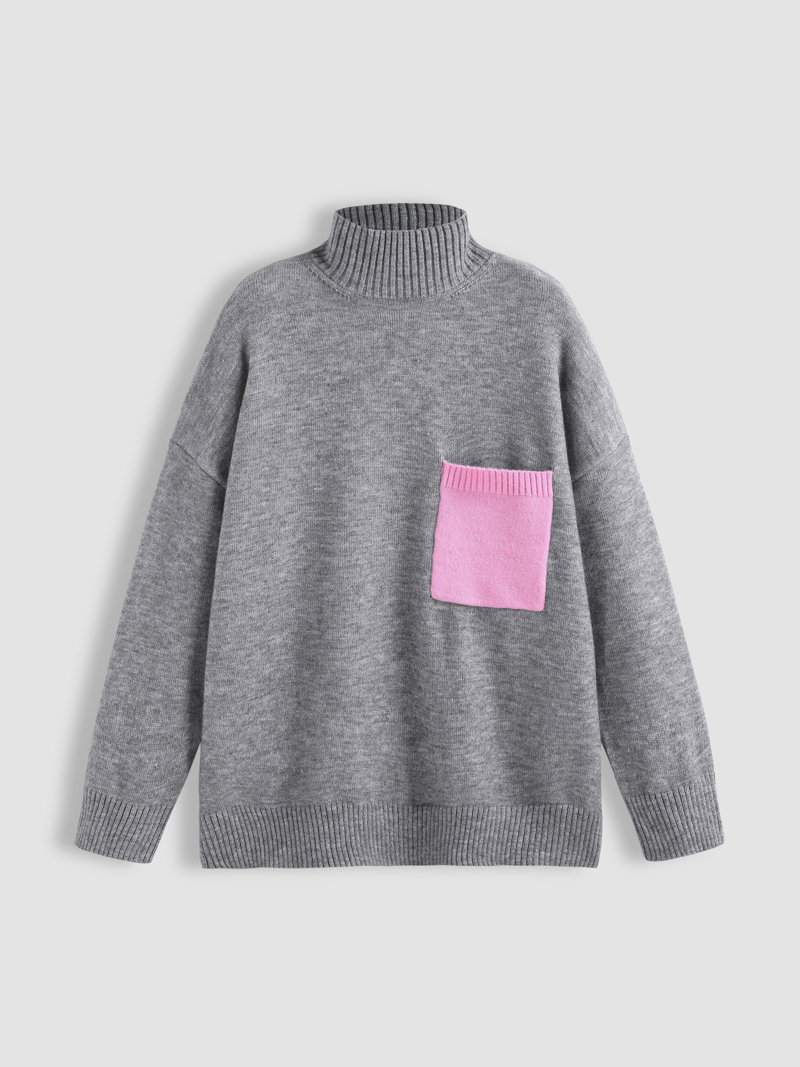 Solid High Neck Sweater - Cider