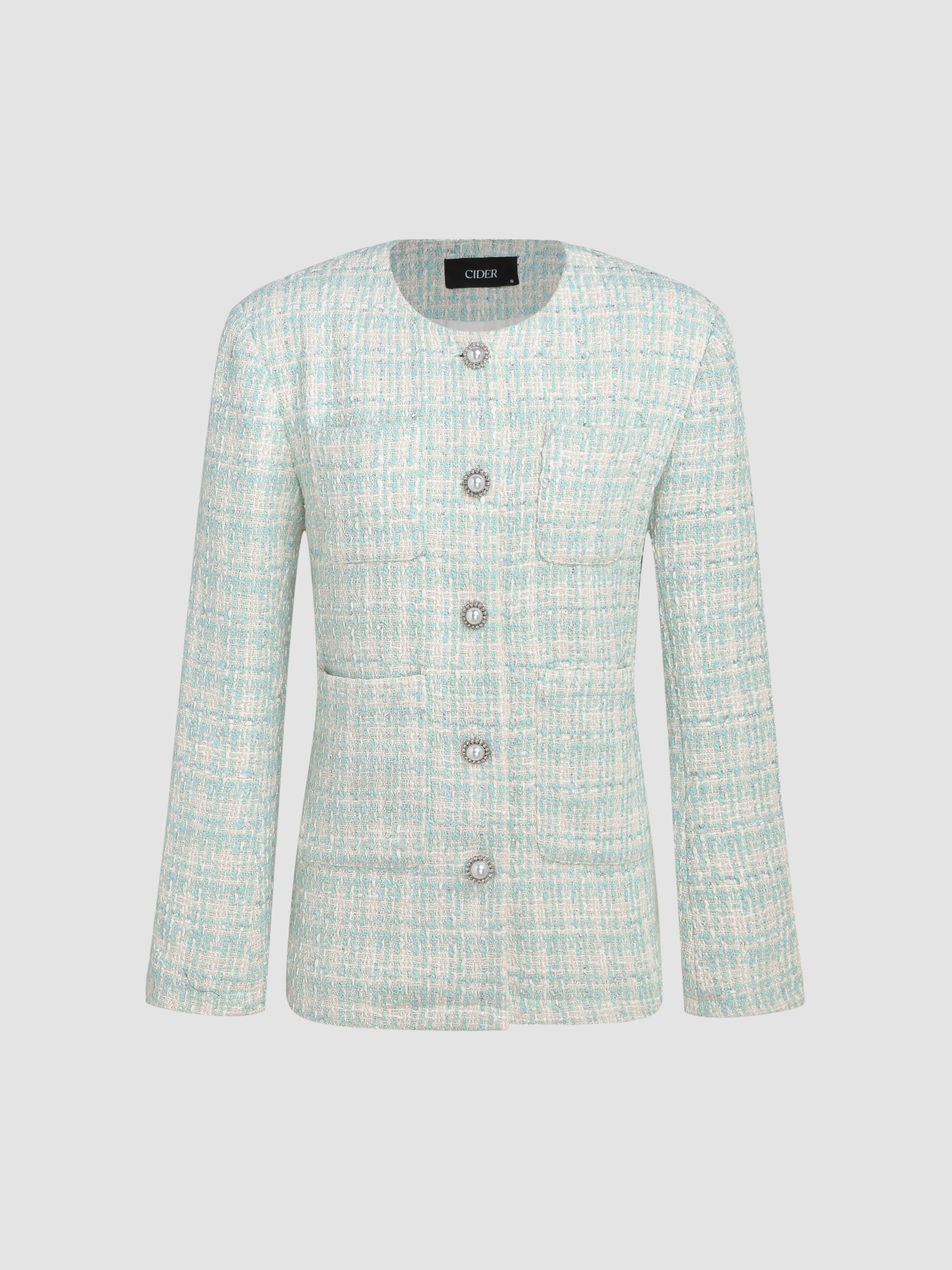 Tweed Button Up Coat - Cider
