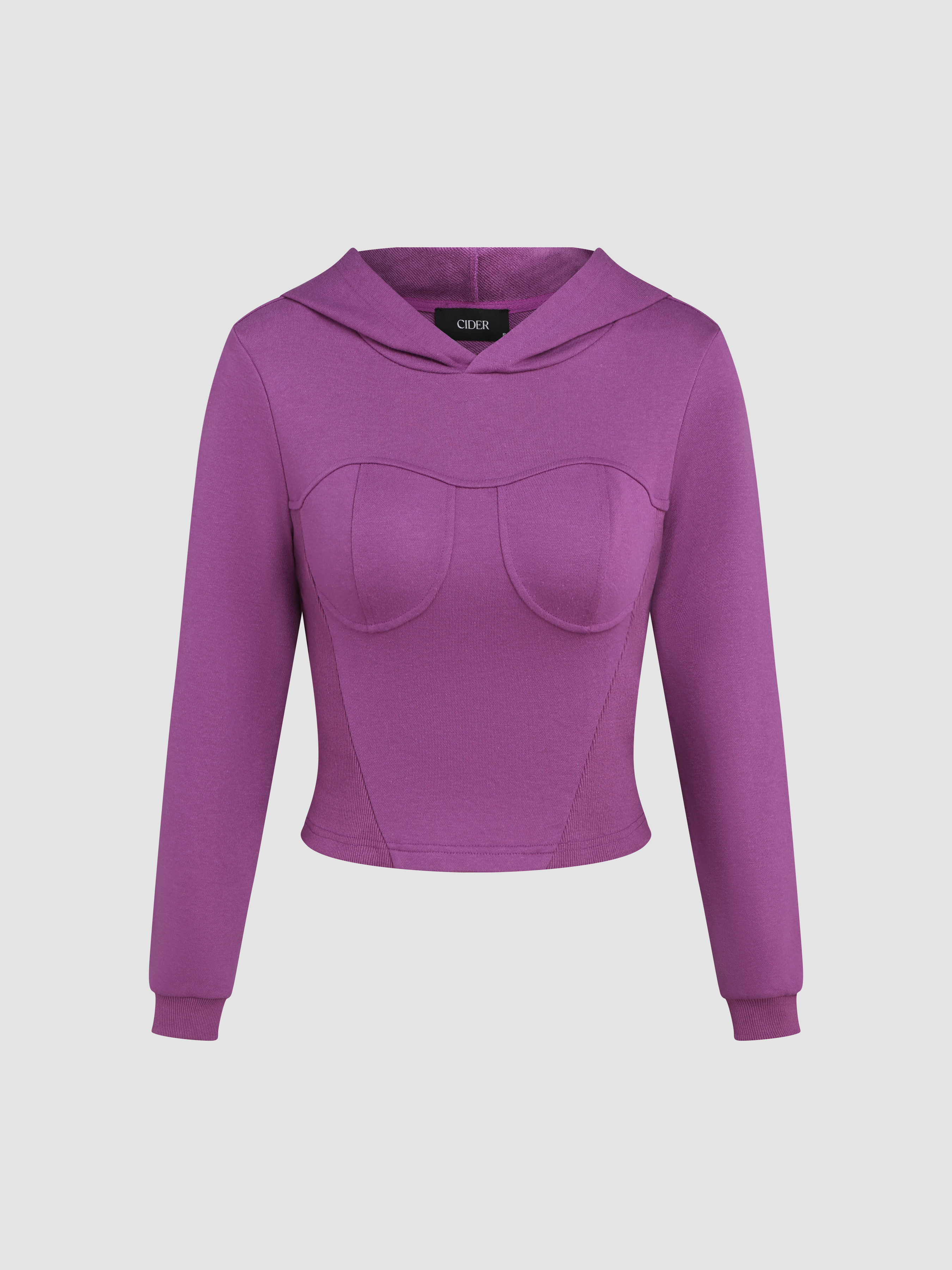 Terry Solid Long Sleeve Hoodie For School Gym/Sports Work Holiday