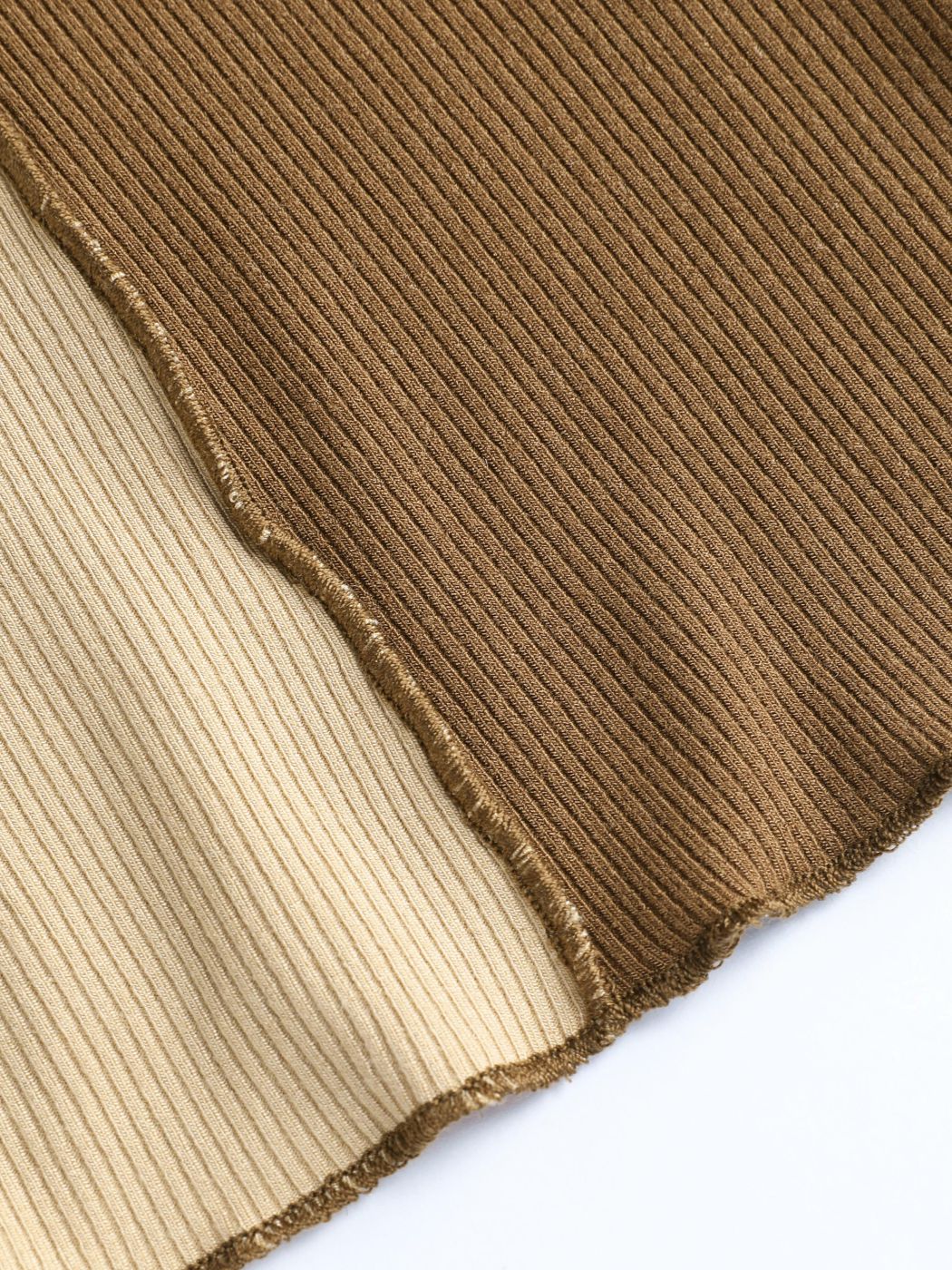 Patchy Long Sleeve Bodycon Tee - Cider