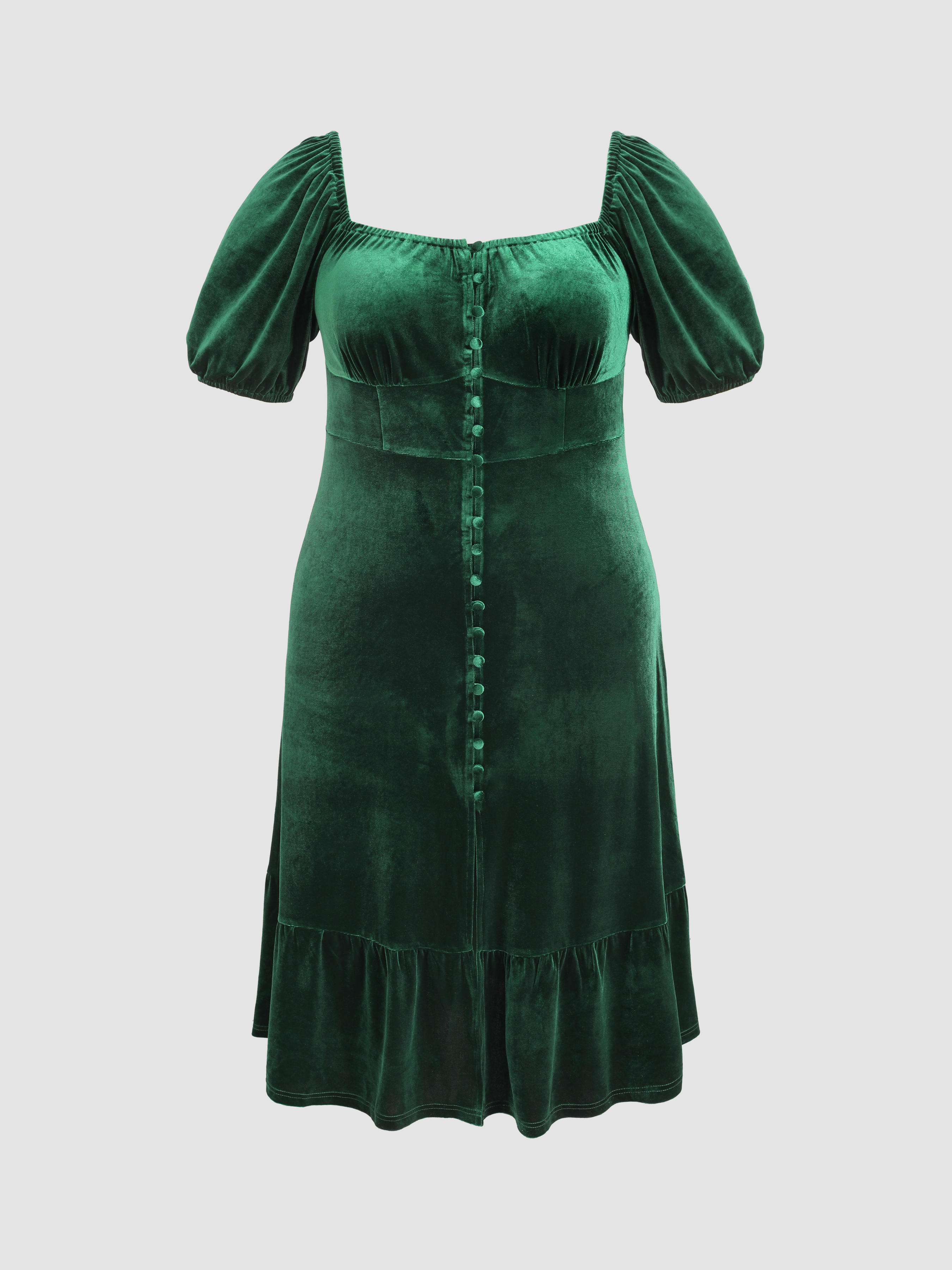 Velvet Short Sleeve Midi Dress Curve & Plus - Cider