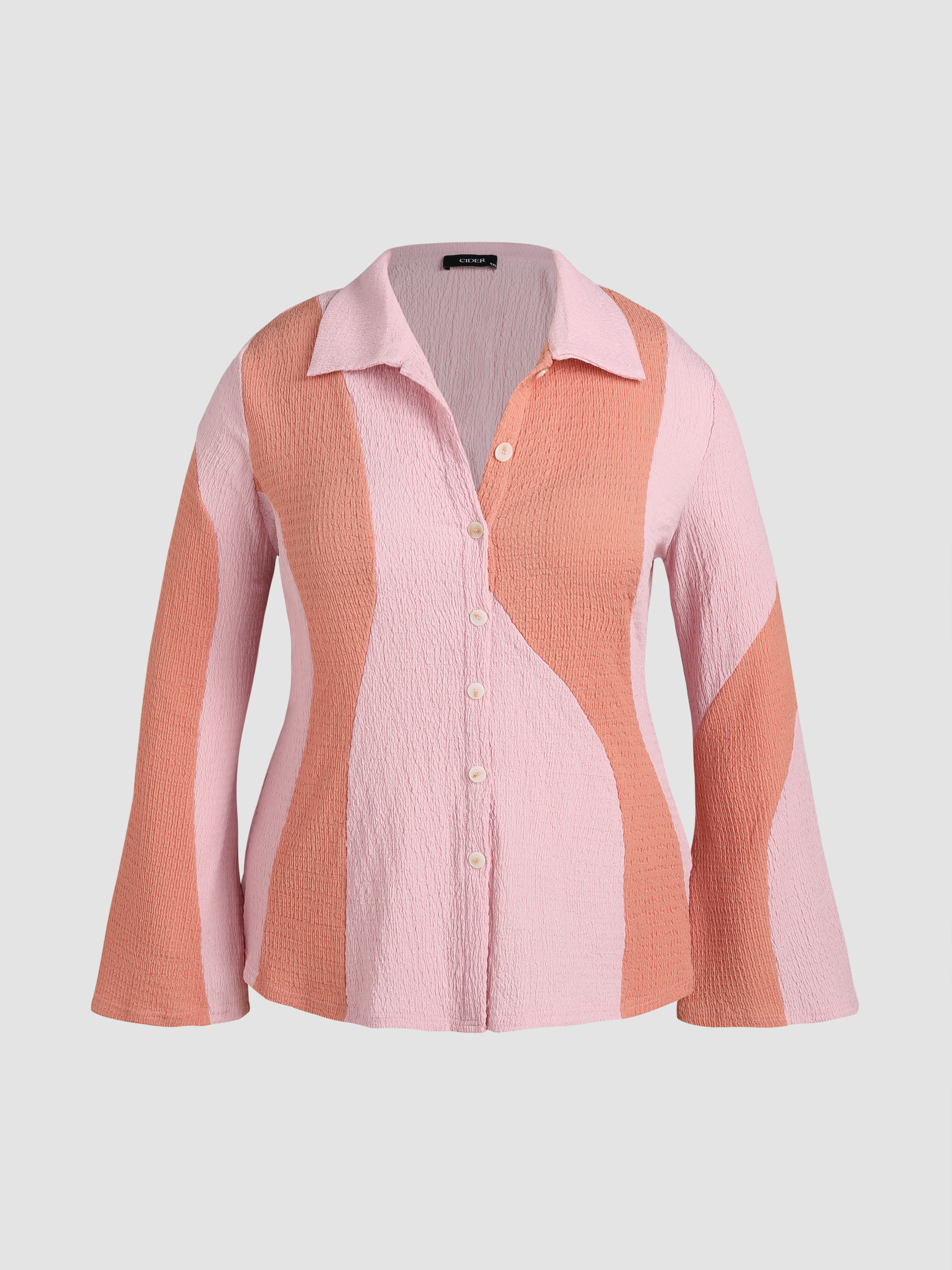 Curve & Plus Patchy Texture Blouse - Cider