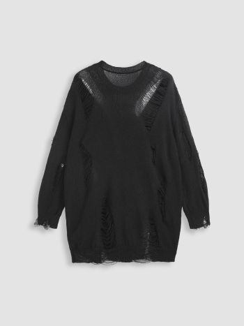 Curve & Plus Ripped Oversized Sweater For Vacation Work Holiday