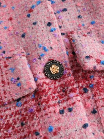 Bubblegum Winter Textured Long Coat For Vacation Holiday