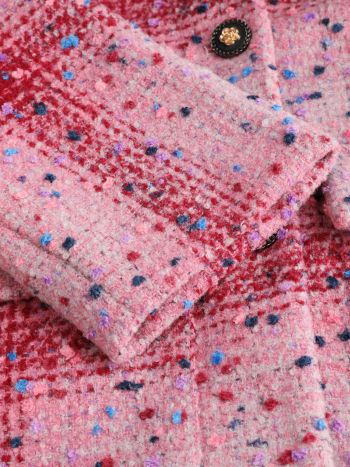 Bubblegum Winter Textured Long Coat For Vacation Holiday