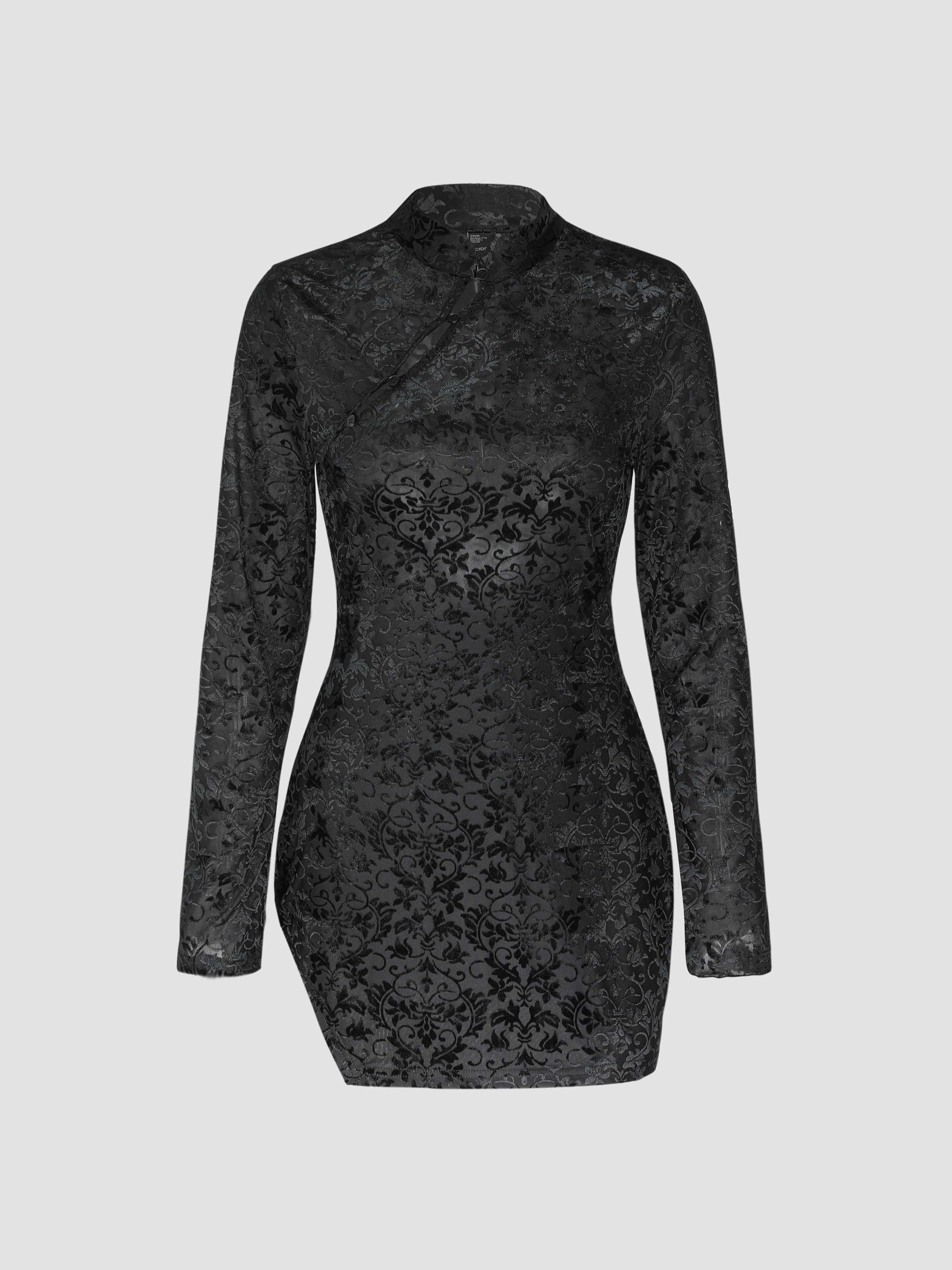 Floral Lace Mesh Split Short Dress For School Date Music Festival/Live ...