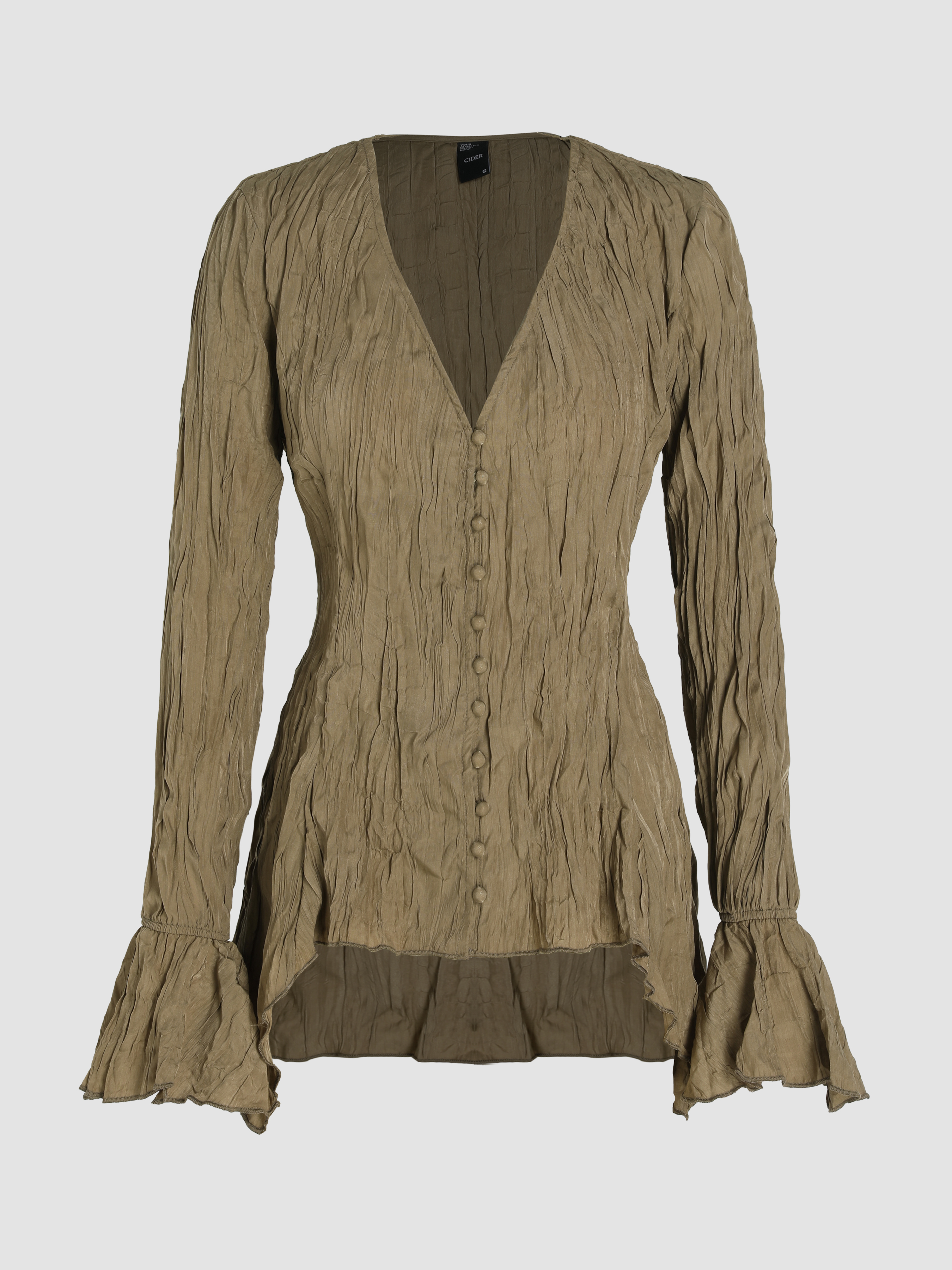 Texture Asymmetrical Ruffle Blouse For Party/Clubbing Outdoor Vacation