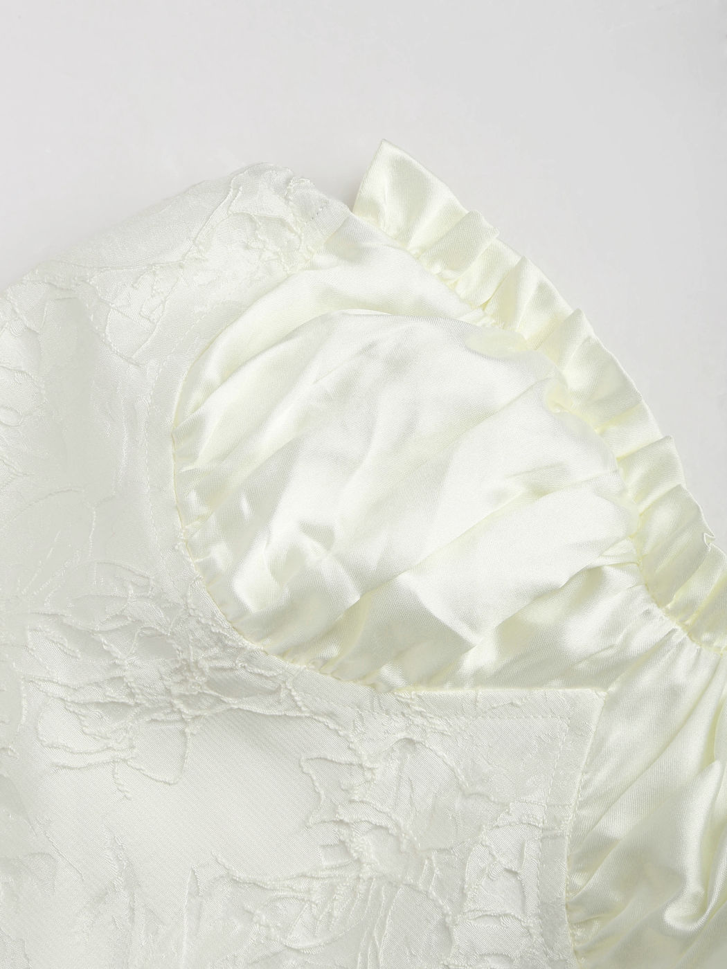 Ruffle Trim Strapless Texture Short Dress For Date Party/Clubbing