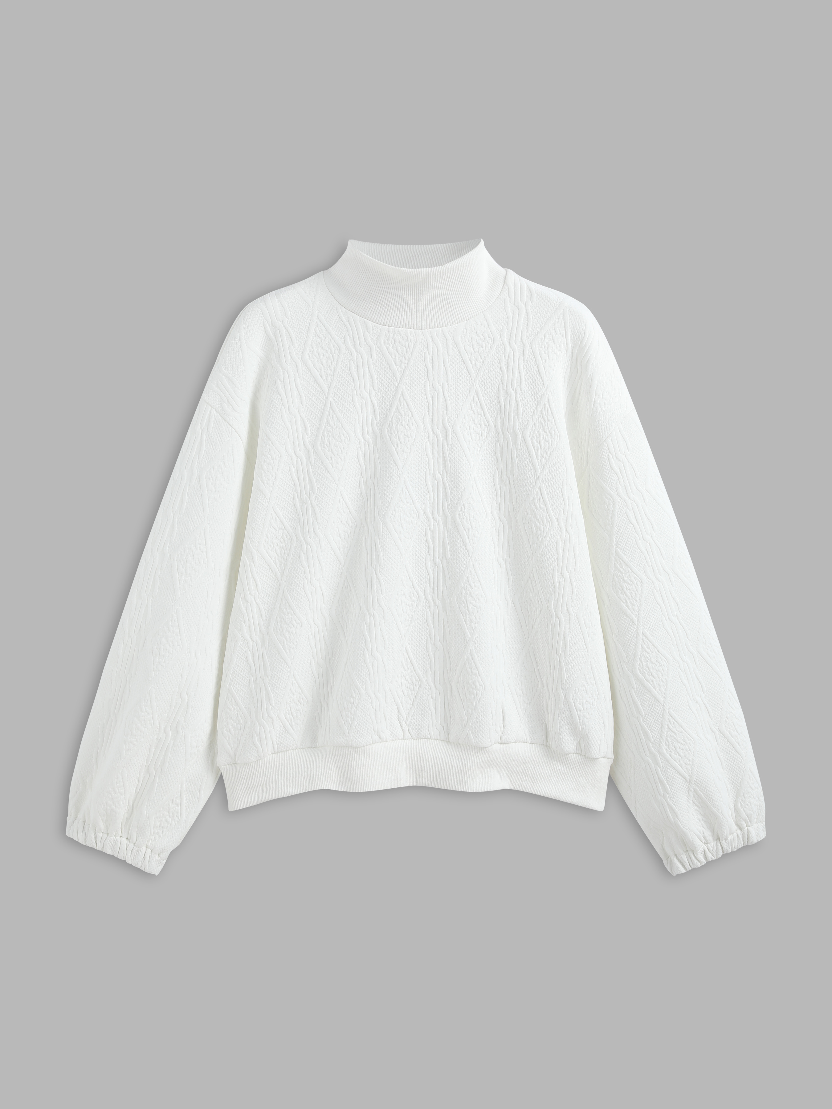 Texture Solid Long Sleeve Sweatshirt - Cider