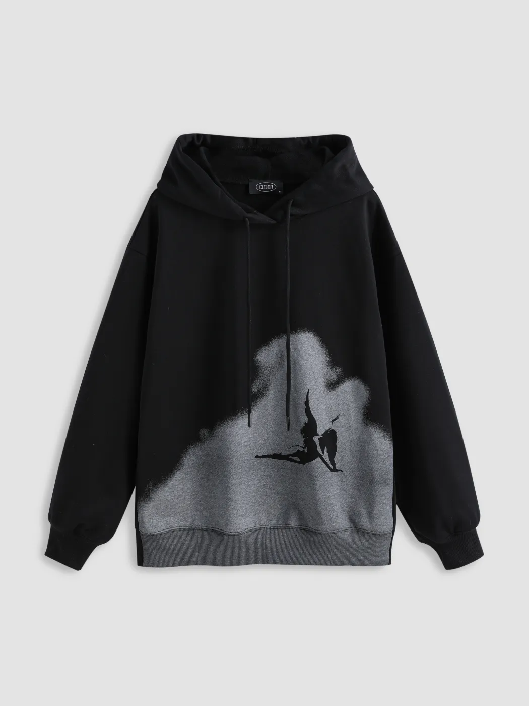 Terry Graphic Drawstring Hoodie For School Daily Casual