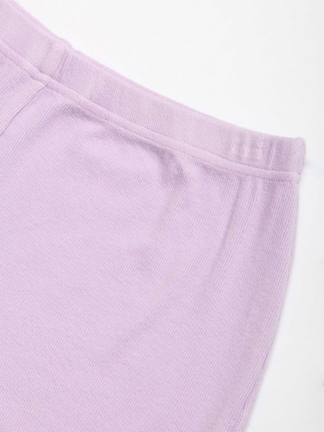 Solid Rib Middle Waist Lounge Pants For Home