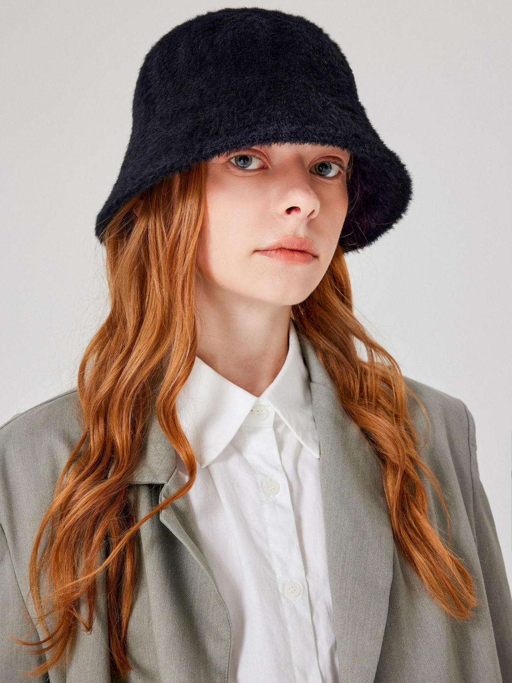 Solid Fluffy Bucket Hat For School Work