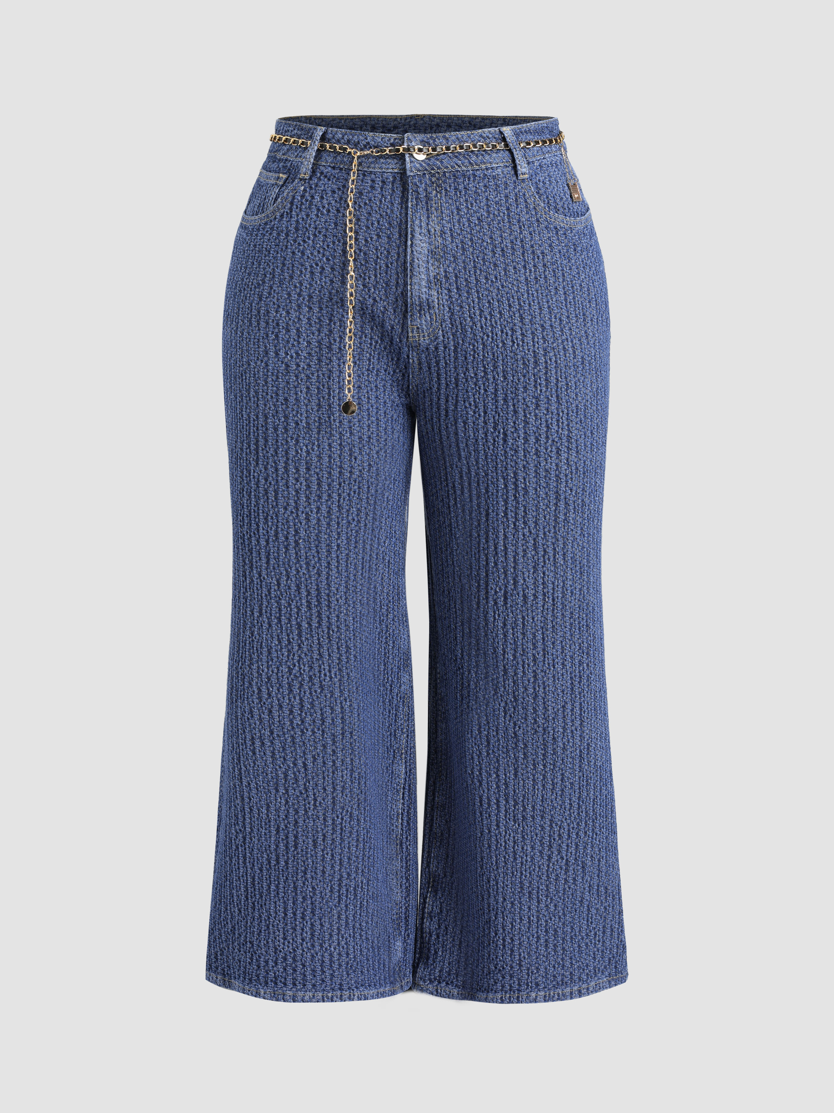 Oversized Jeans With Waist Chain Curve & Plus For School Work Holiday