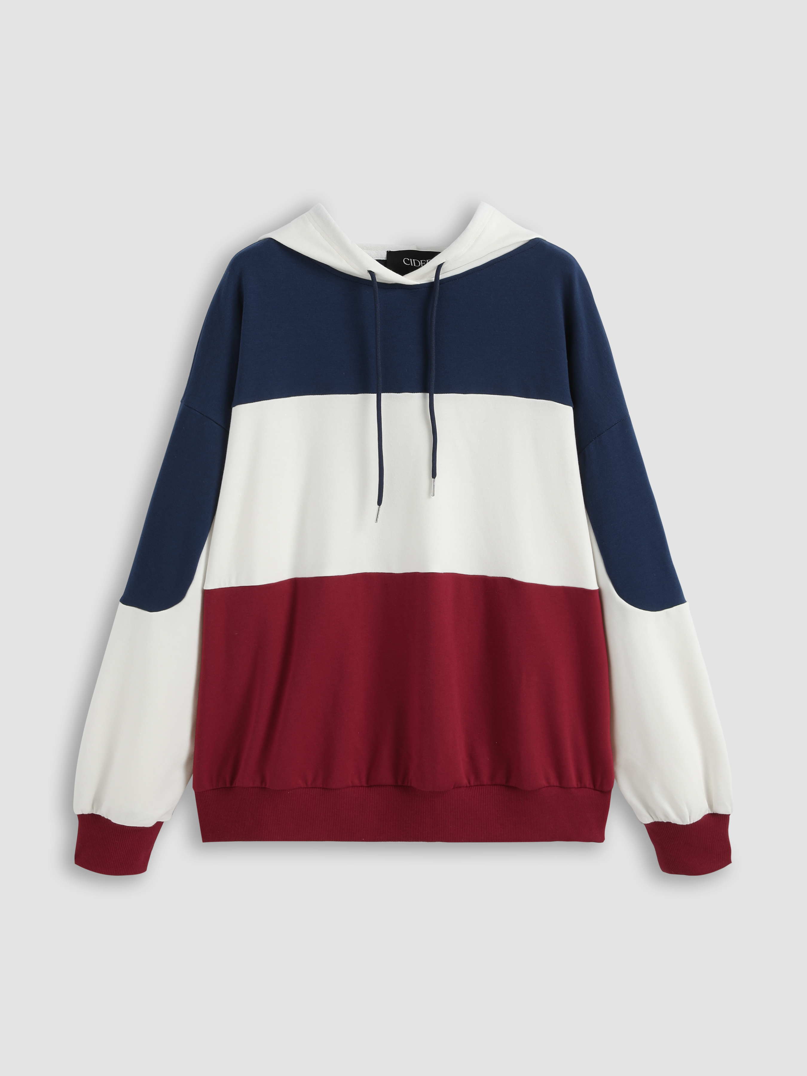 Terry Stripe Drawstring Hoodie - Cider