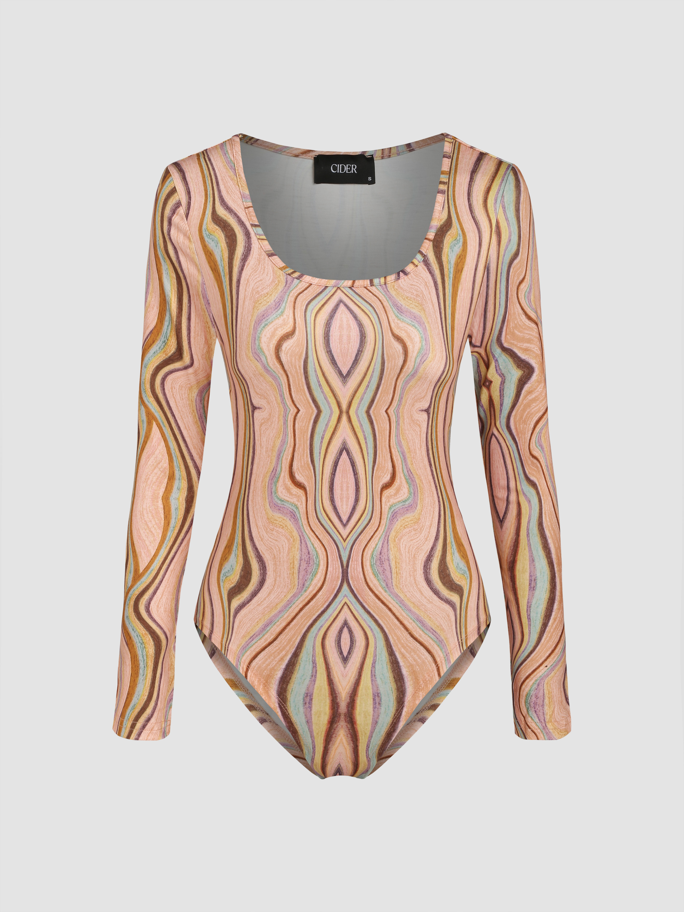 Knit Fabric Rainbow Striped Bodysuit For Exhibition Coffee Shop Party ...