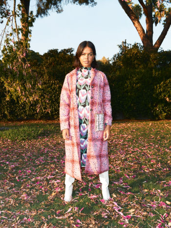 Bubblegum Winter Textured Long Coat For Vacation Holiday