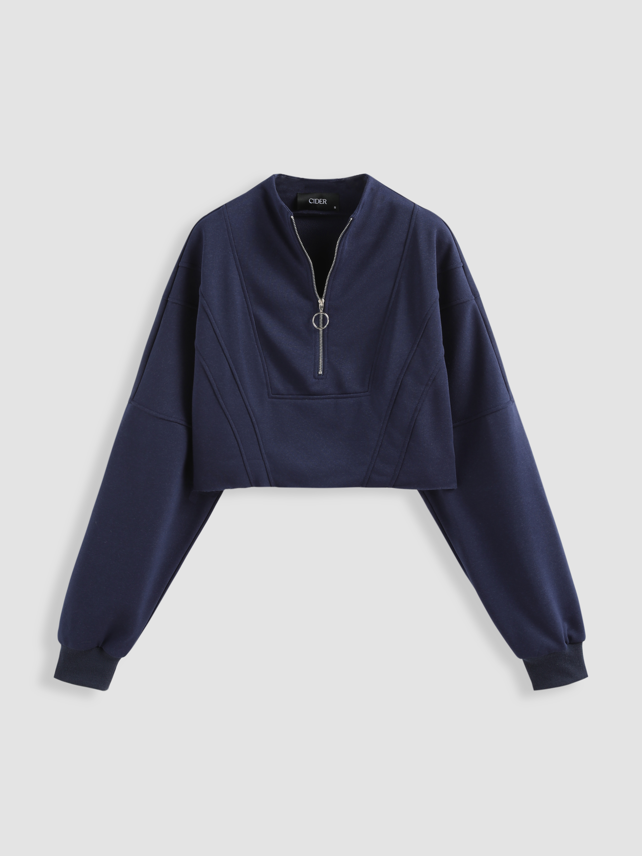 Long Sleeve Zipper Sweatshirt - Cider
