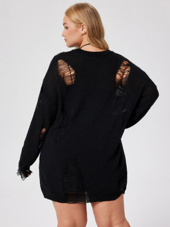 Curve & Plus Ripped Oversized Sweater For Vacation Work Holiday