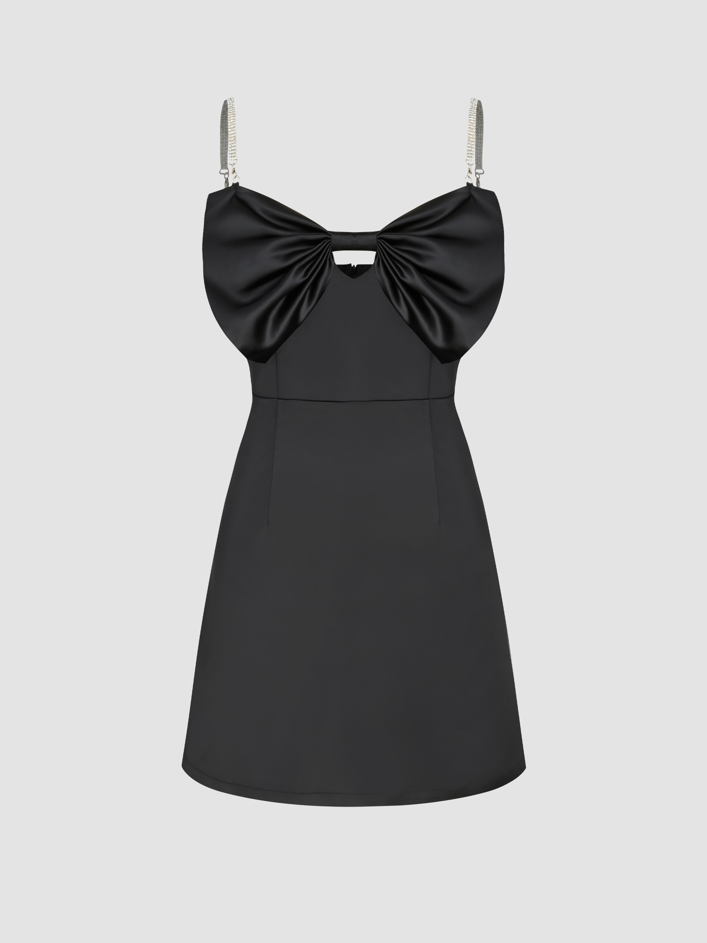 Satin Bow Cami Short Dress For Date Vacation Holiday Party Clubbing