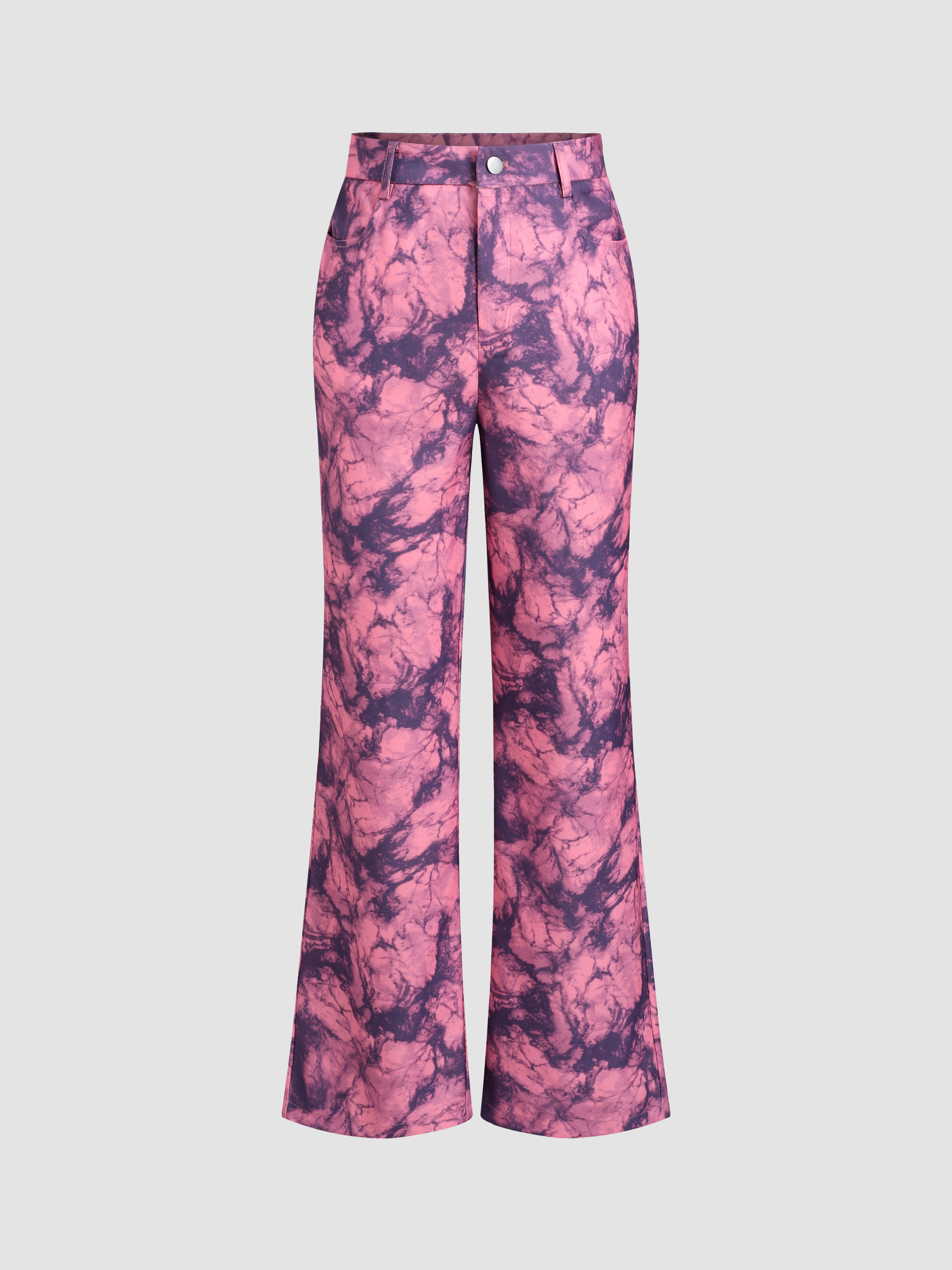 Graphic Pattern Middle Waist Straight Leg Trousers For Vacation Holiday