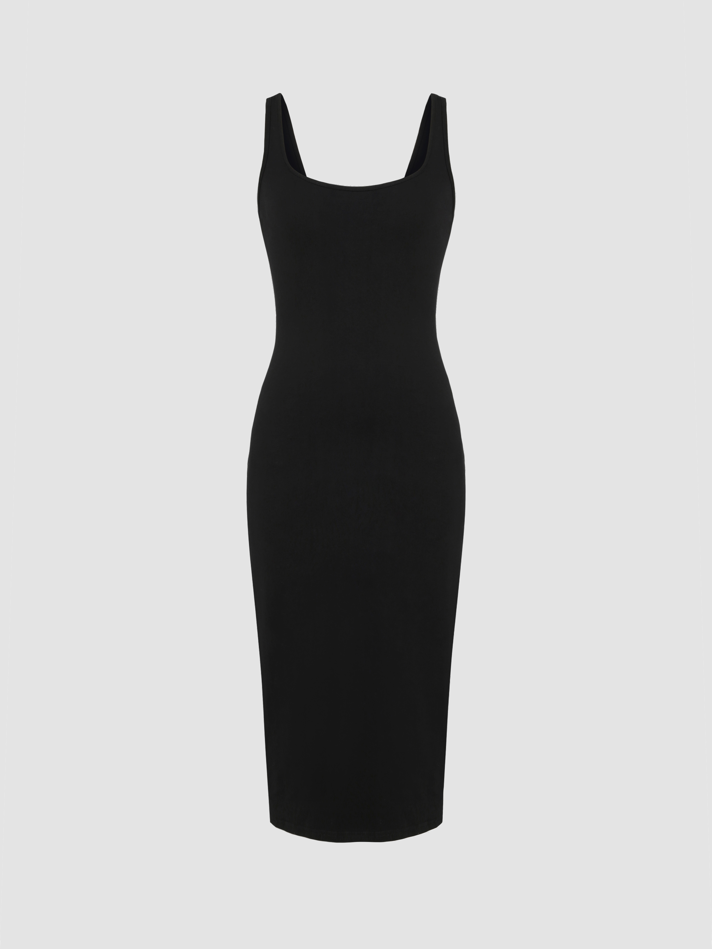 Solid Sleeveless Split Midi Dress - Cider