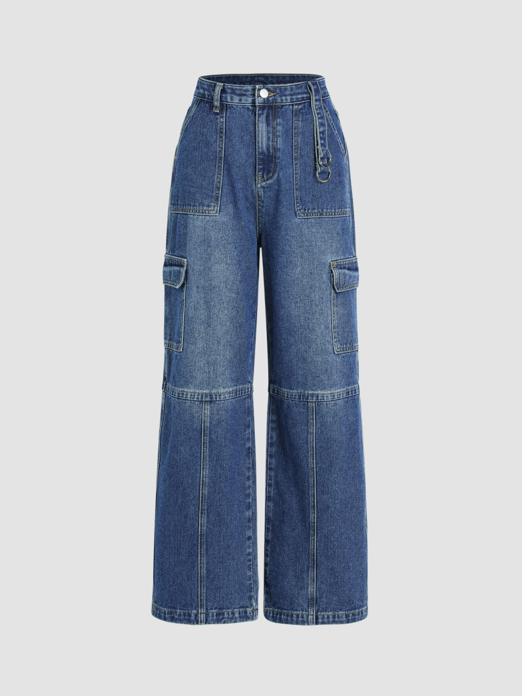 High Waist Cargo Jeans For School