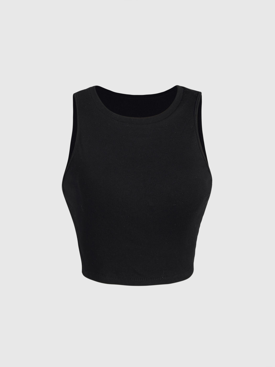 Cowboy Western Outfits Knit Fabric Solid Crop Tank Top For School Daily Casual