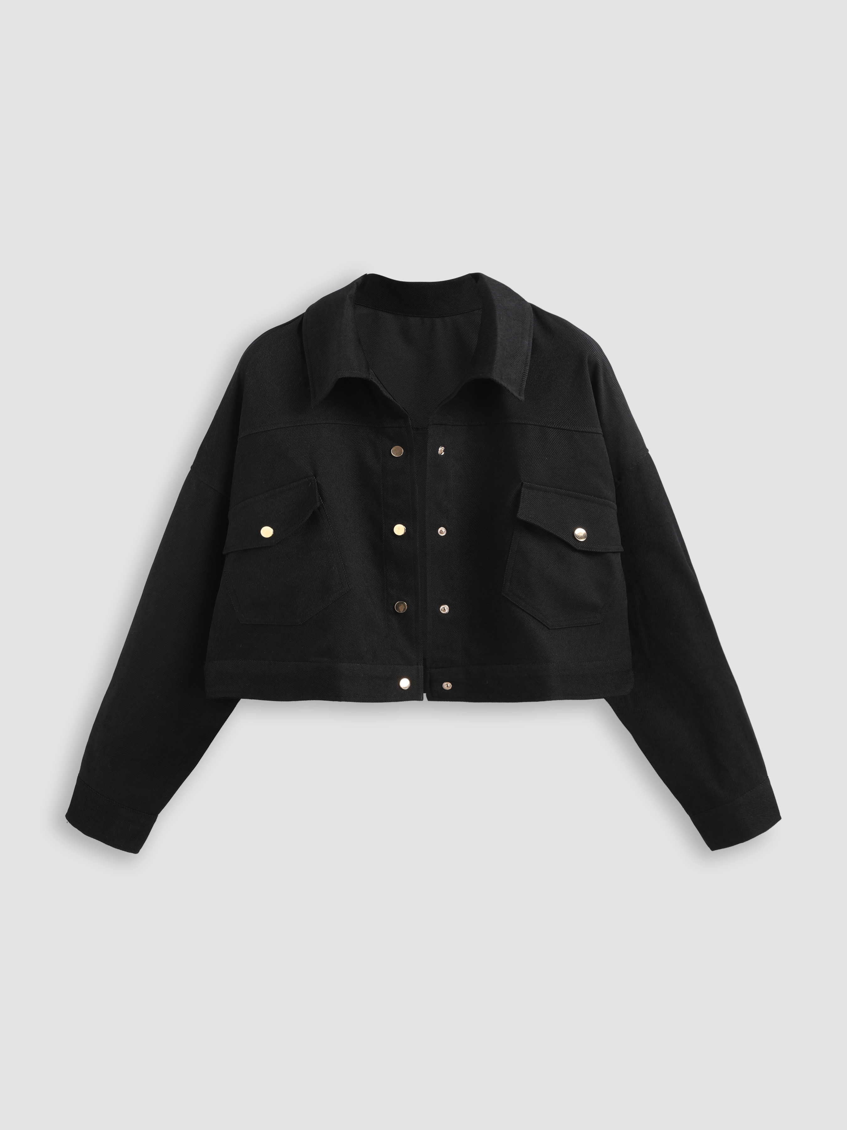 Woven Collar Button Jacket Curve & Plus - Cider