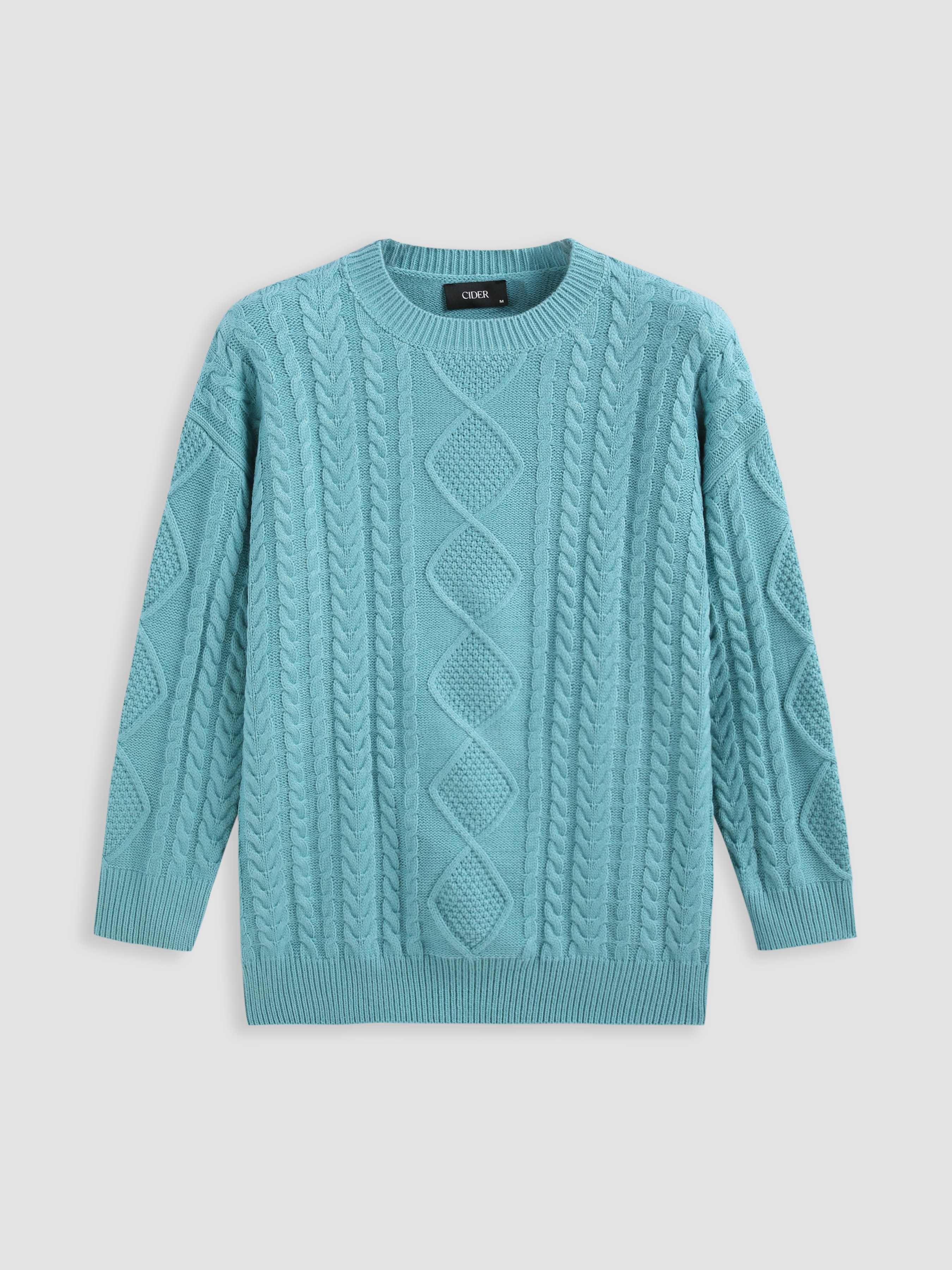 Unisex Blue Harvest Cable Knit Sweater For School Daily Casual