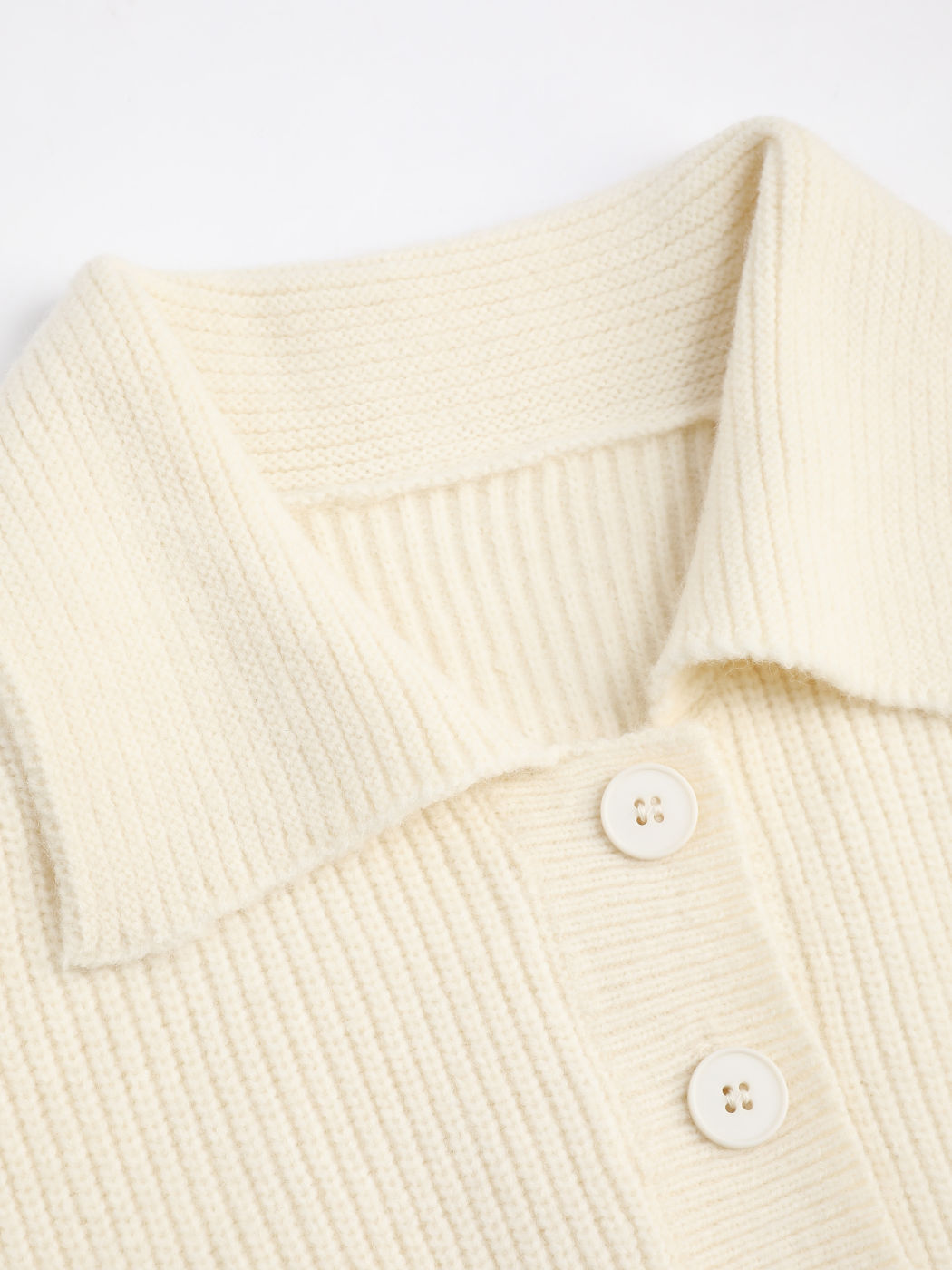 Solid Polo Button Up Rib Sweater For Daily Casual