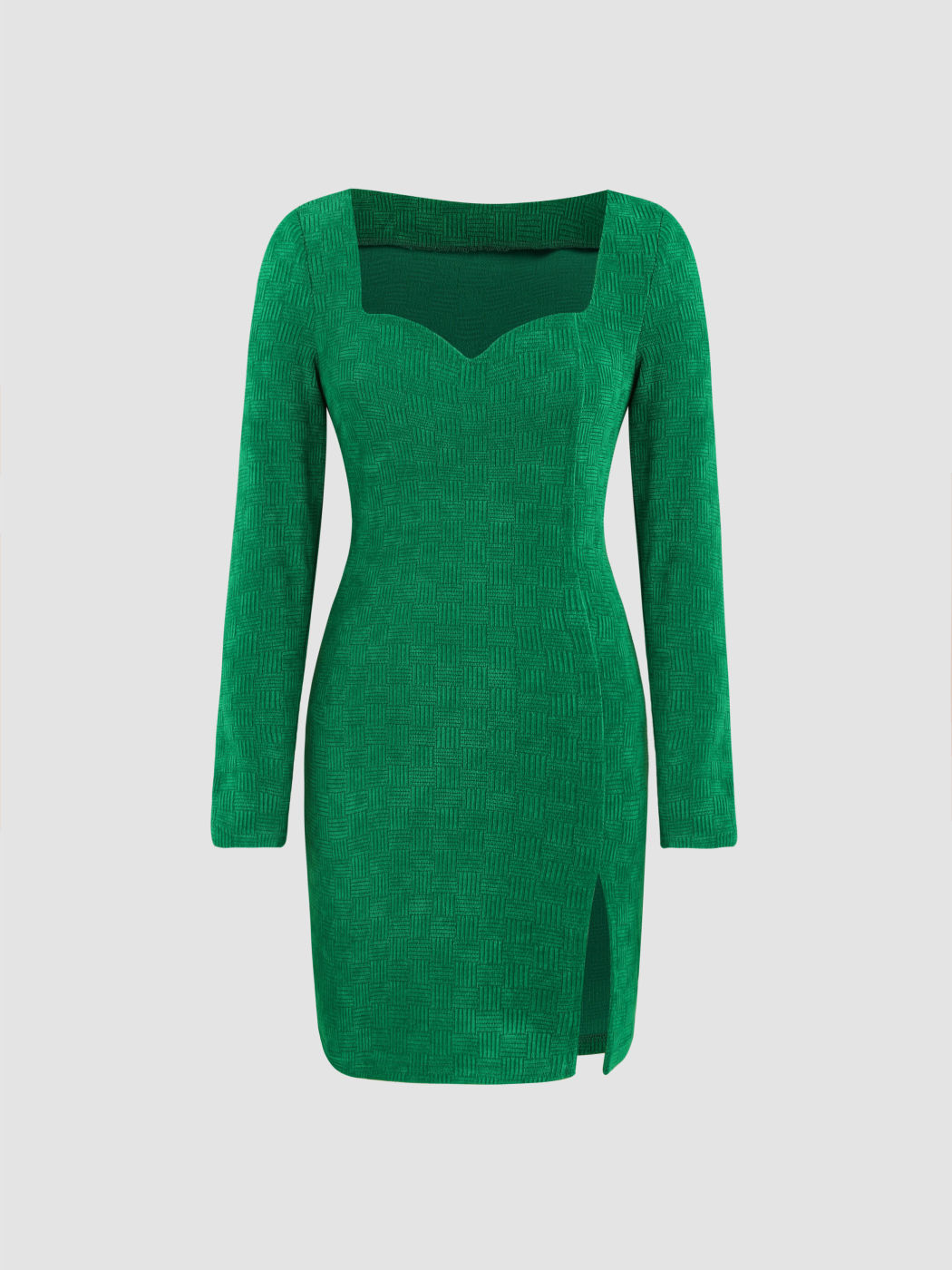 Solid Geometric Split Mini Dress - Cider