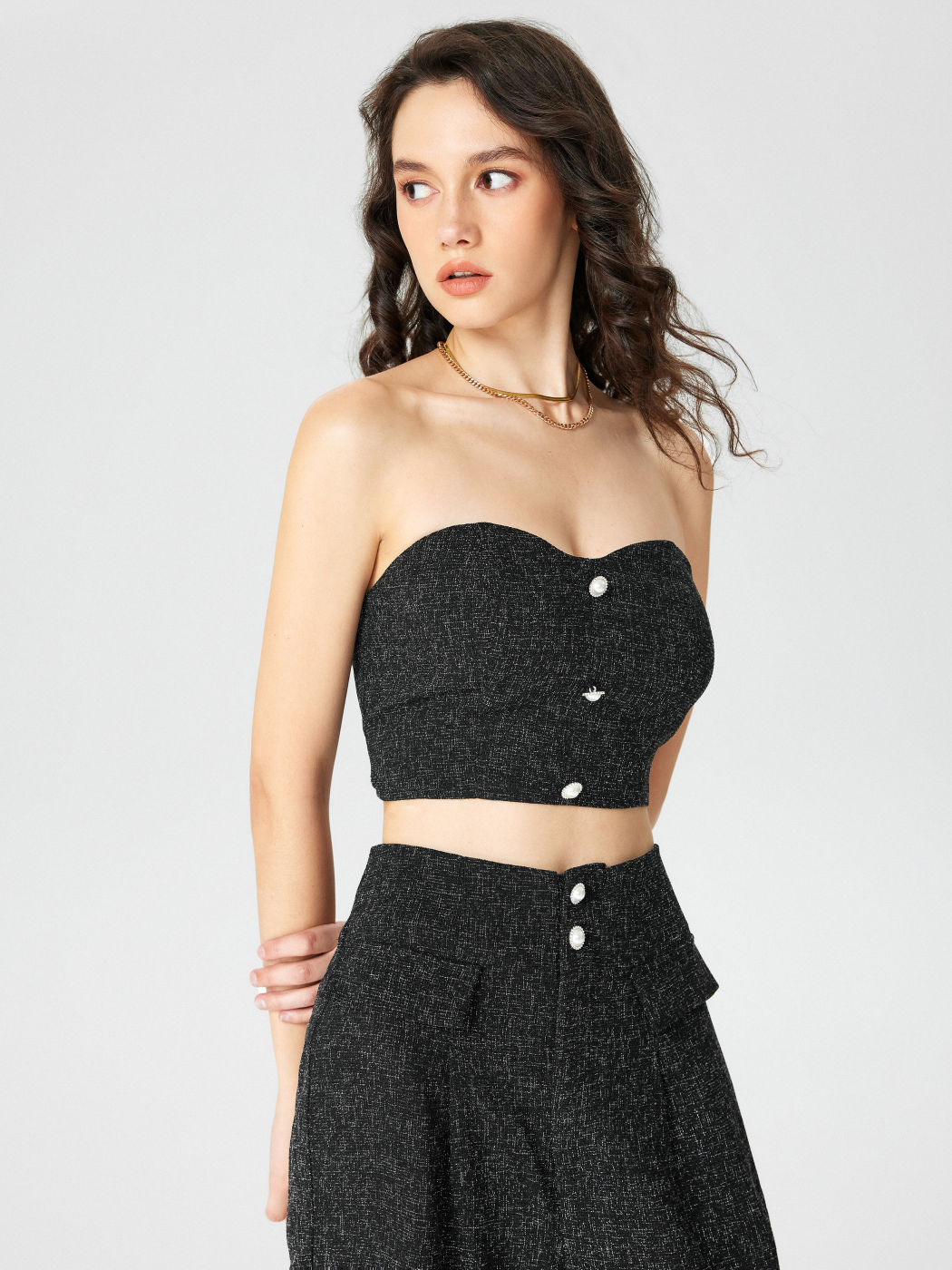 Tweed Co-ord Top For Music Festival/Live House Party/Clubbing