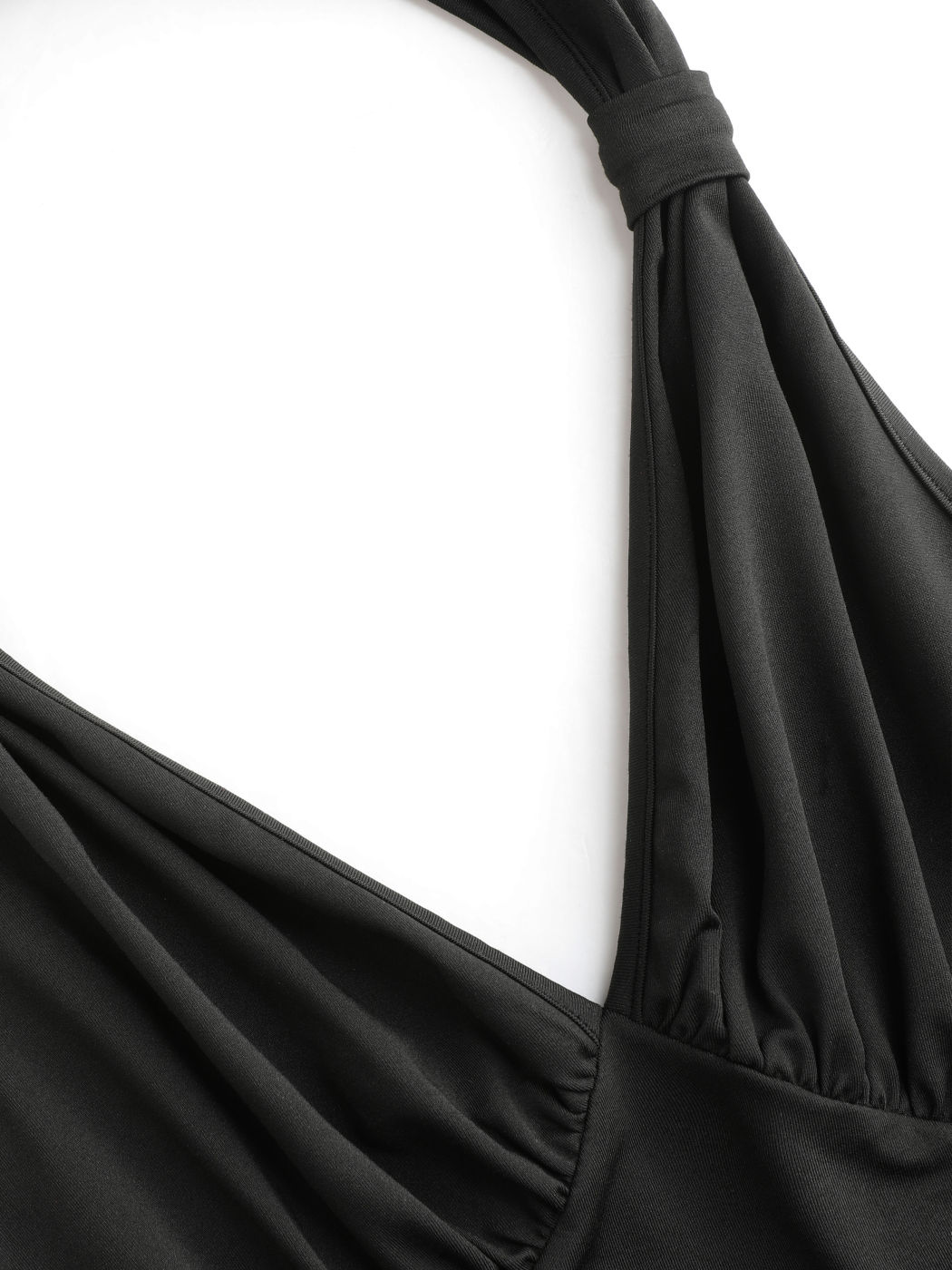 Solid Halter V-neck Mermaid Maxi Dress - Cider