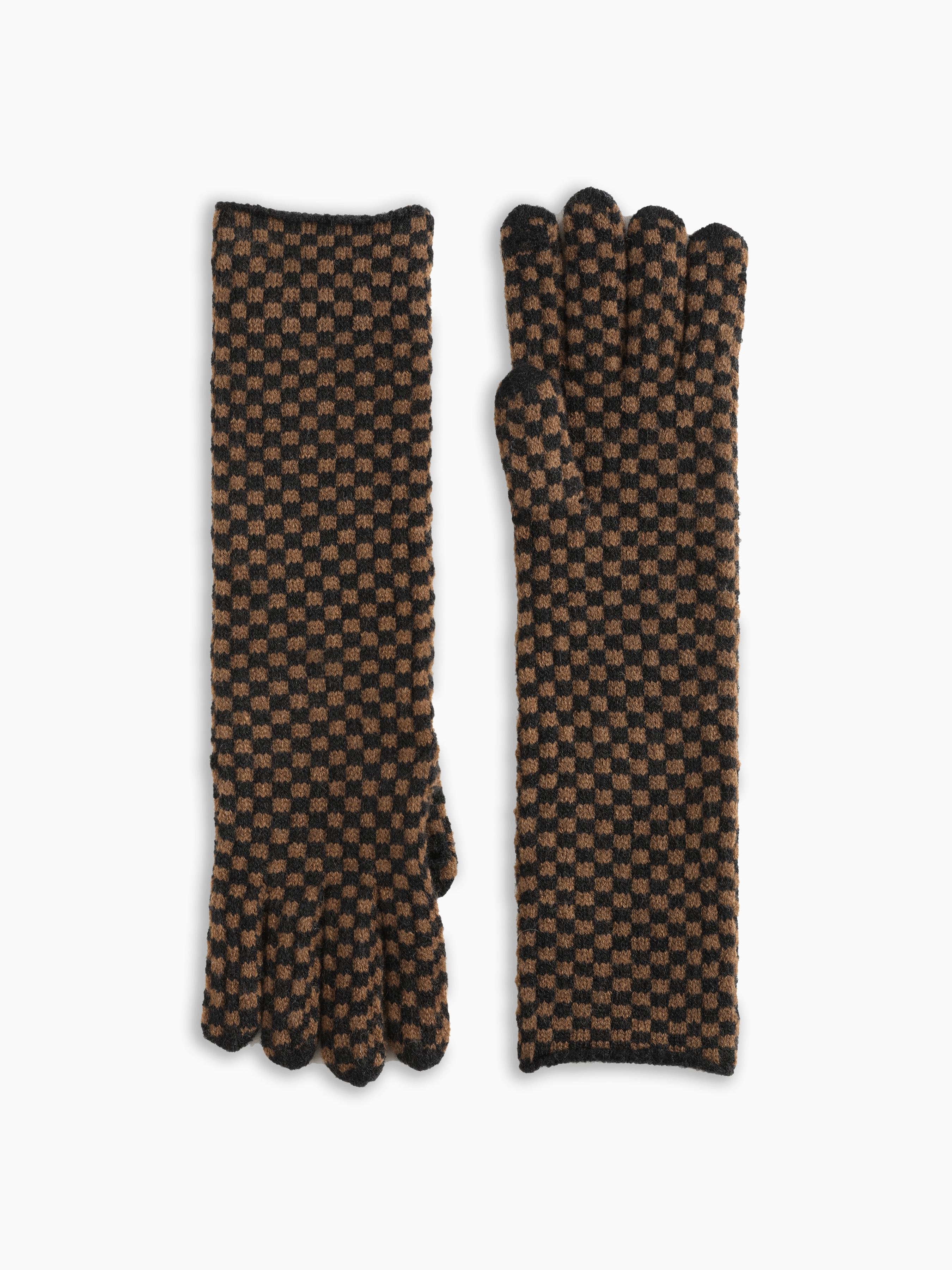 Checkered Full Finger Gloves - Cider