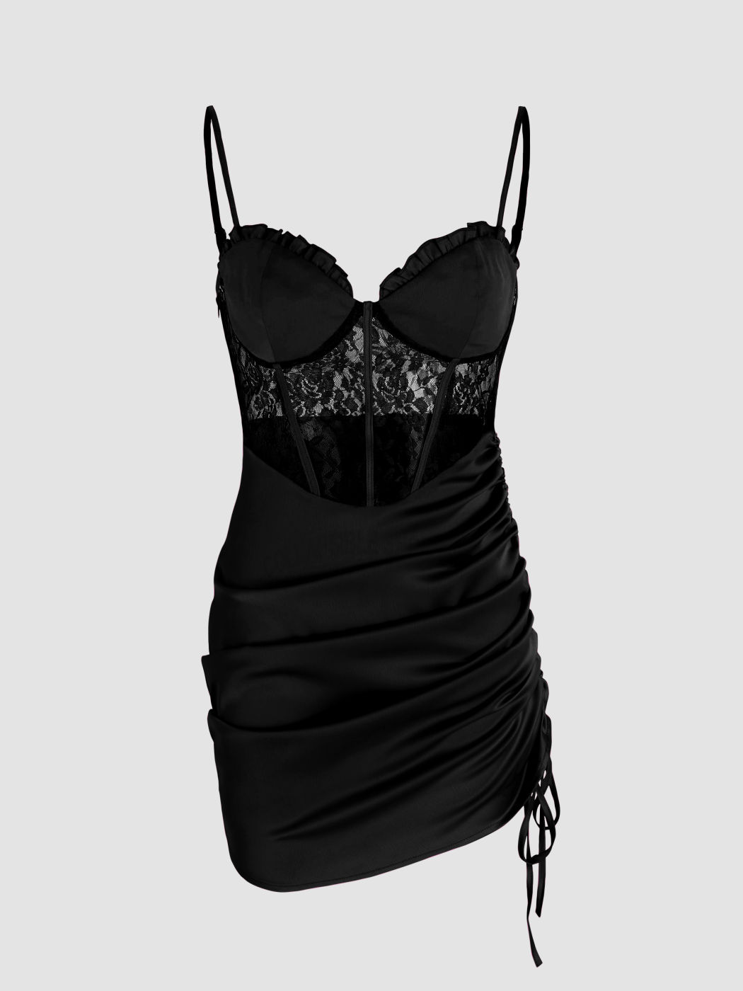 Barbiecore Sun Dresses Graduation Dress Grad Dresses Solid Lace Corset Drawstring Cami Short ...