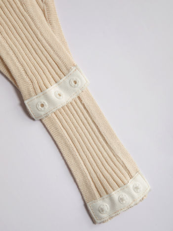 Office Siren Solid Rib Zip Up Collar Knitted Bodysuit For School Work