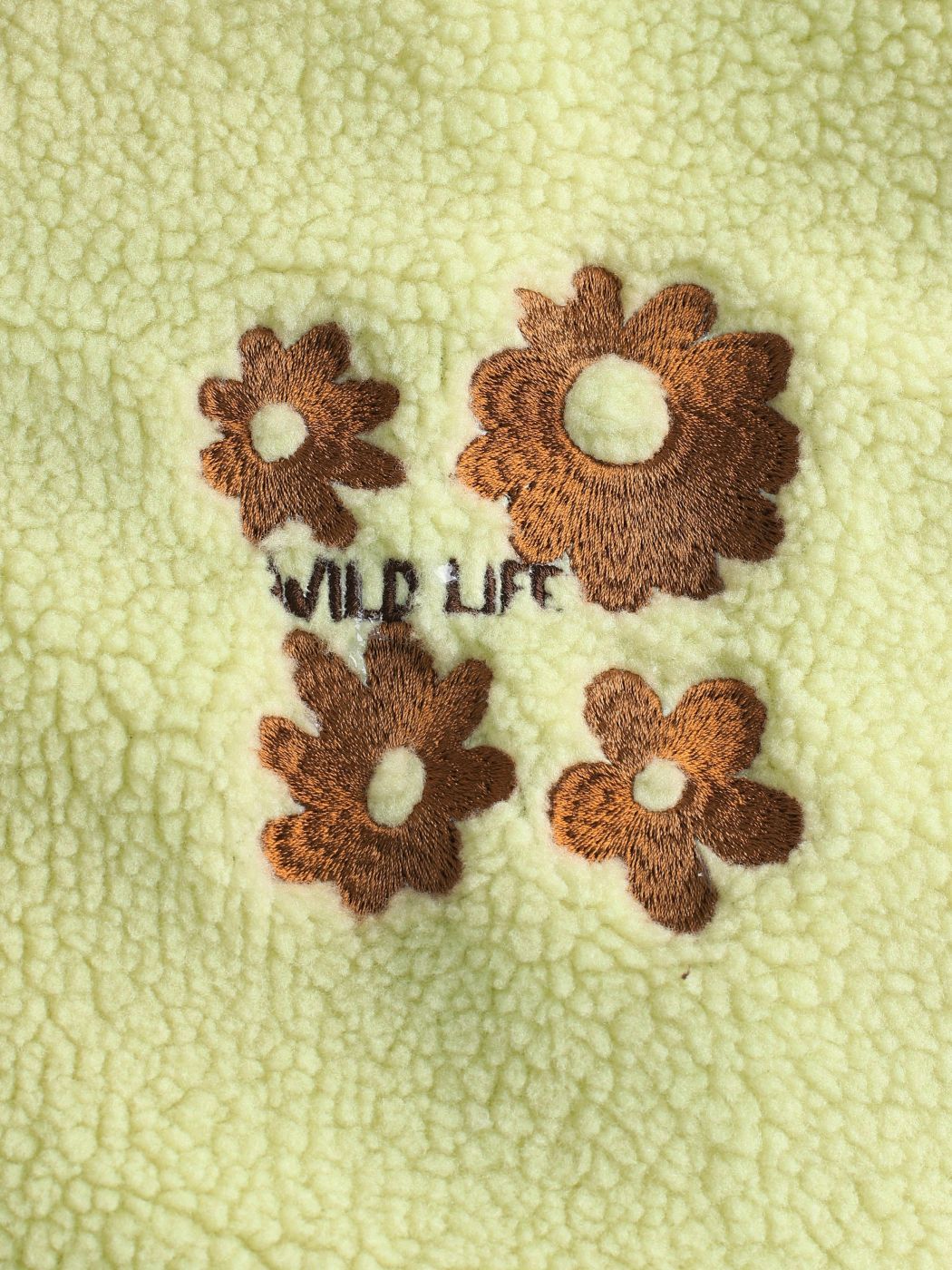 Fleece Unisex Fleece Patchy Flowers Pattern Button Bomber Jacket For ...