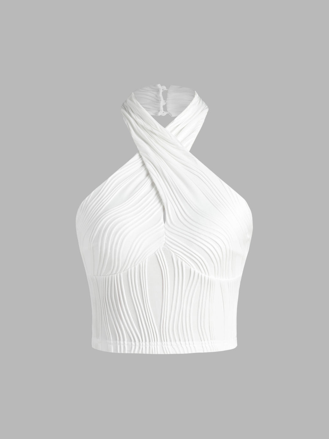 Knit Fabric Texture Halter Cami Crop Top For School Daily Casual Music ...