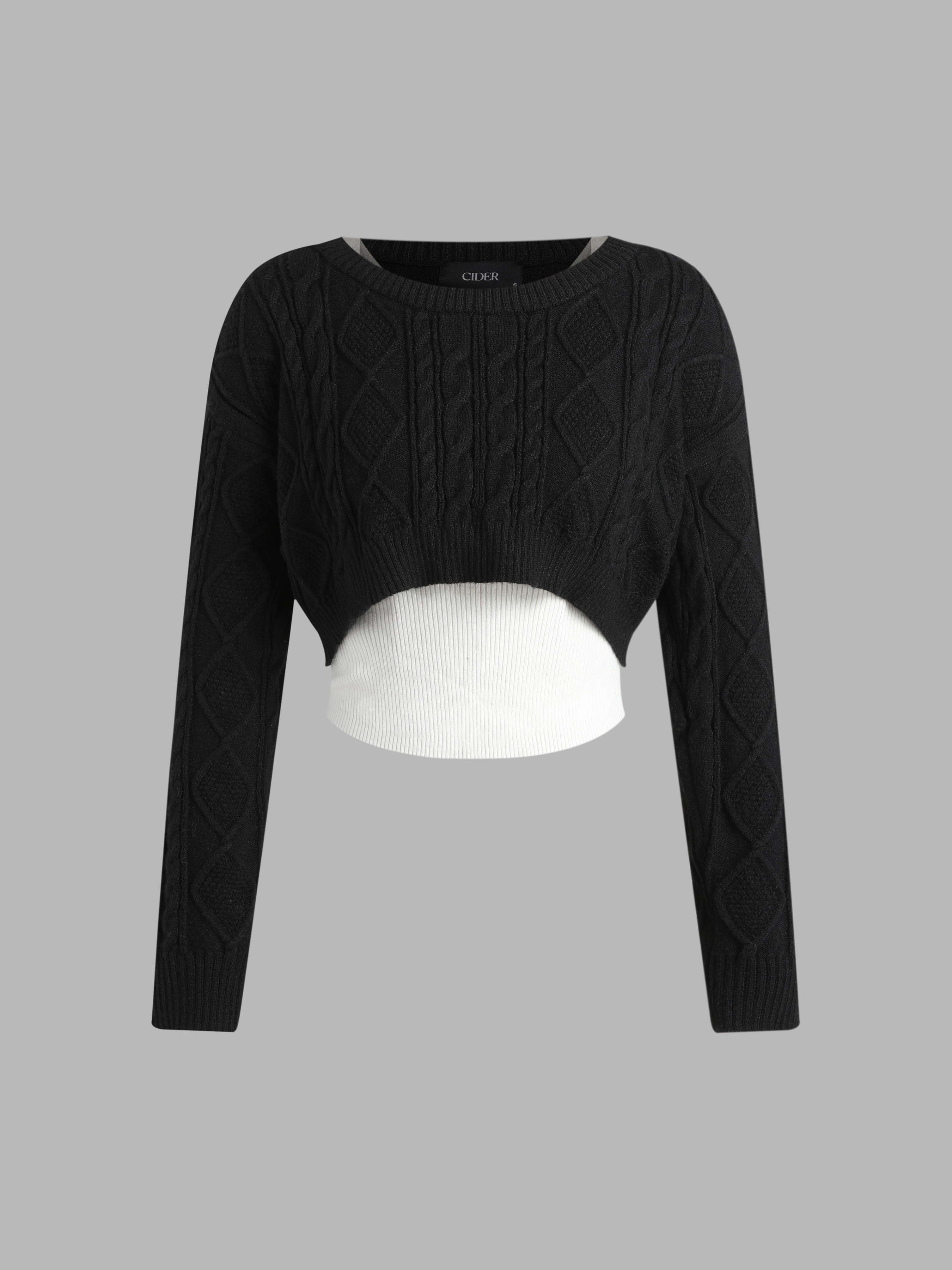 Jersey Knit Cami Tank Top And Crop Sweater For School Daily Casual