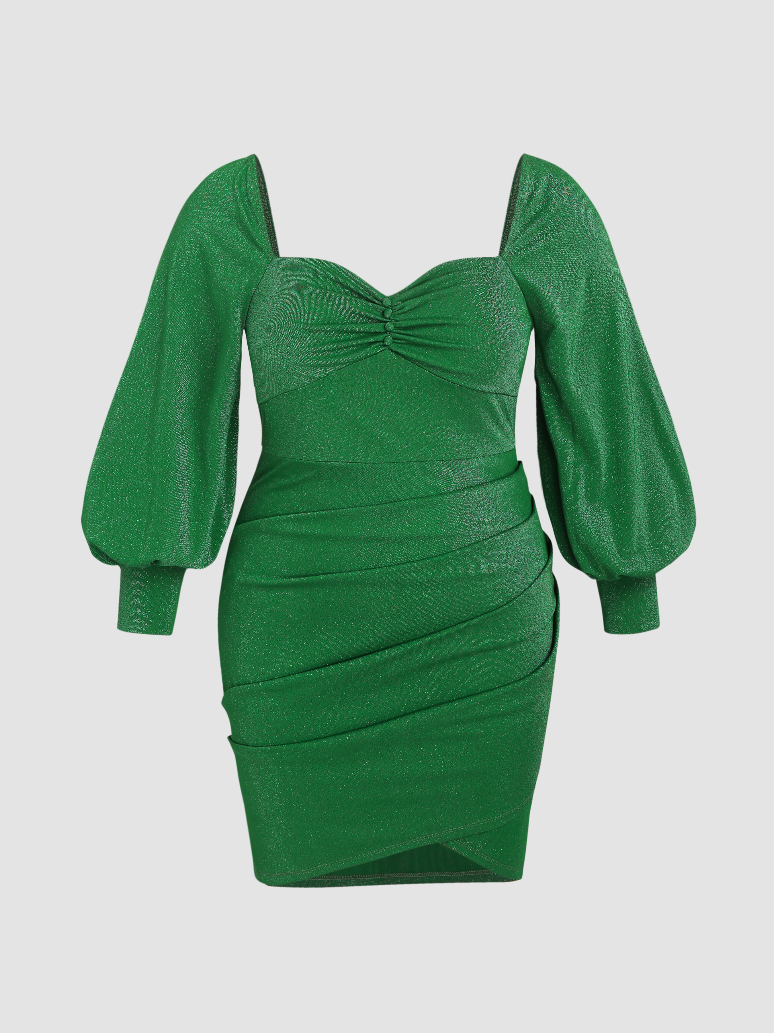 Curve And Plus Solid Knit Criss Cross Mini Dress For Date Exhibition Coffee Shop