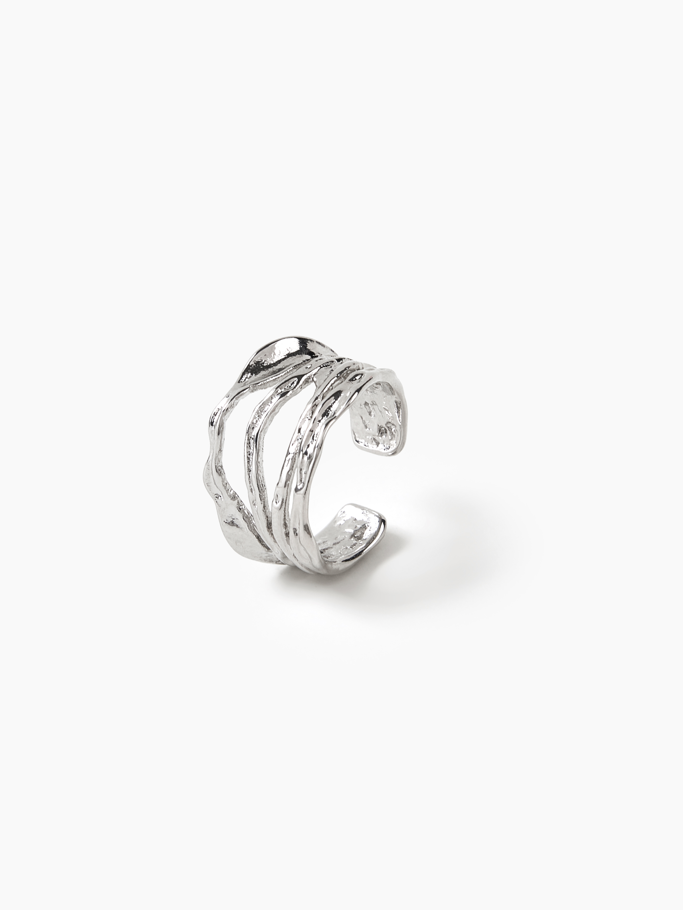 Copper Texture Line Cross Ring For Daily Casual