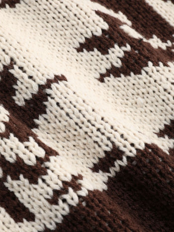 Maple Leaves Pattern Knit Cardigan - Cider