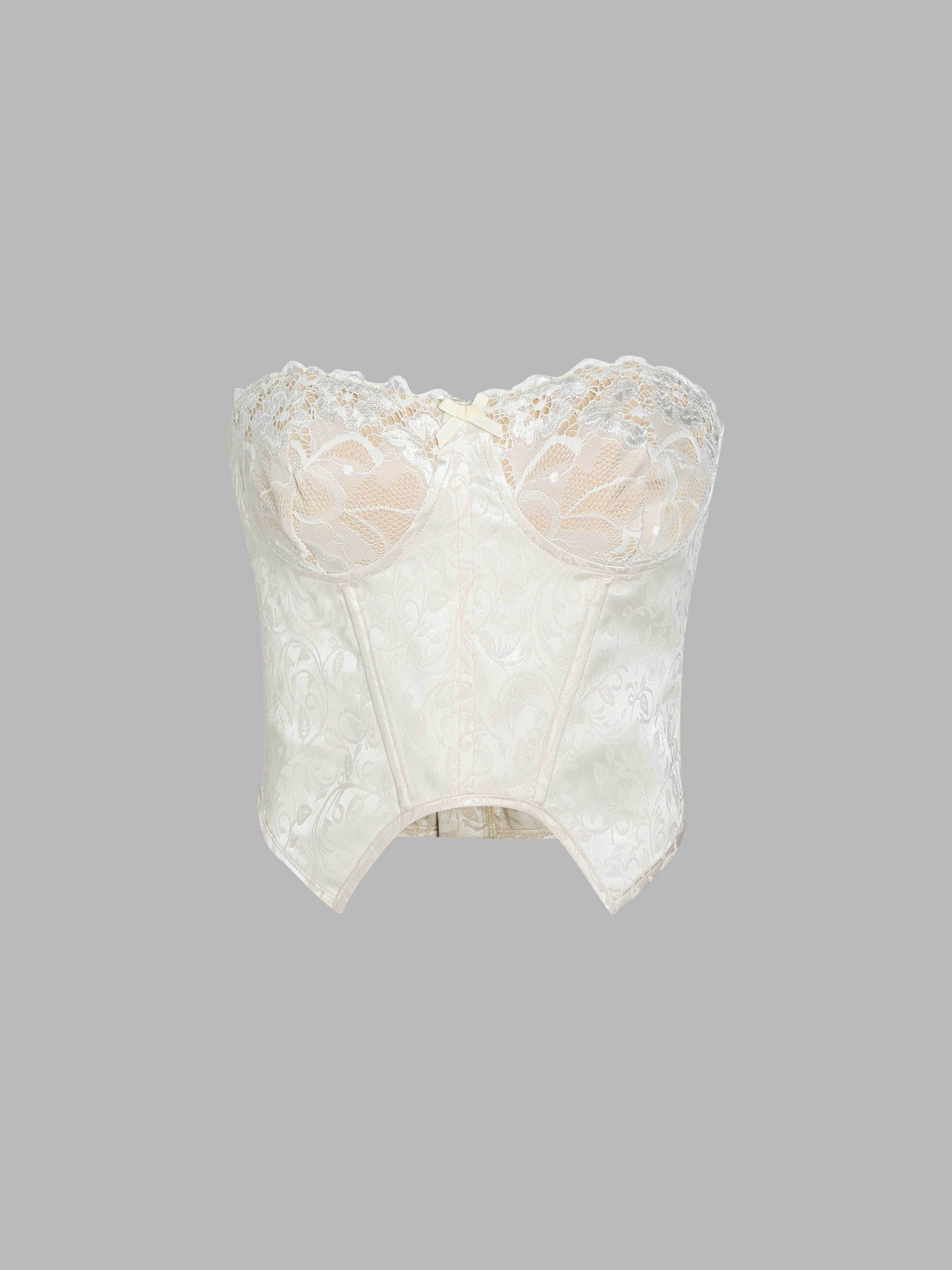 Jacquard Strapless Floral Bowknot Lace Tube Top For Party/Clubbing