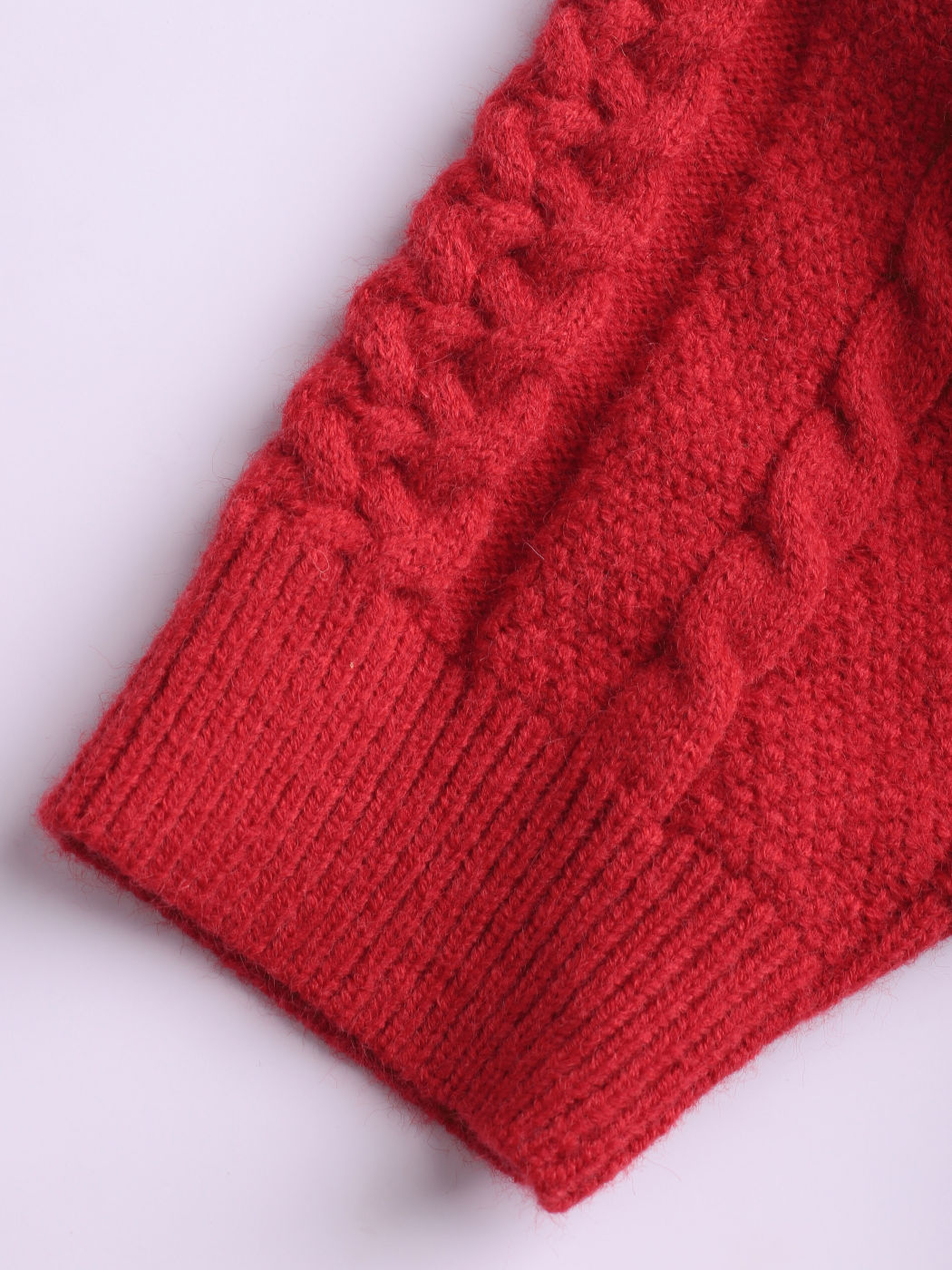 Solid Cable Knit Short Sleeve Top - Cider