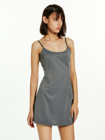 Solid Terry Oversized Drawstring Hooded Top & Mini Dress Set - Cider